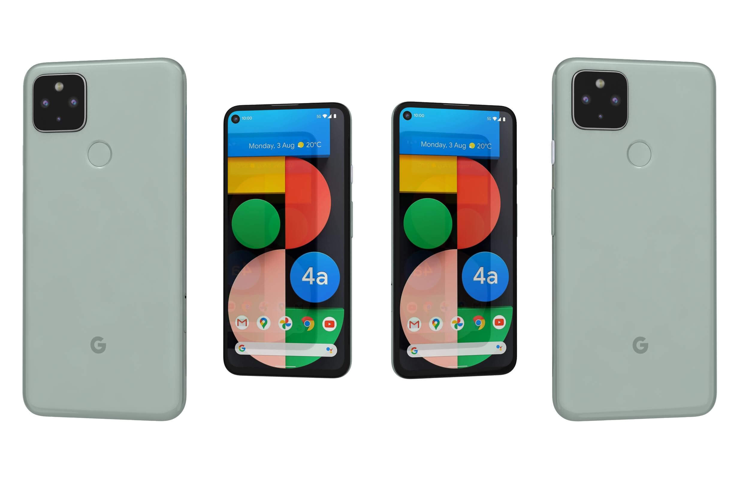 Google Pixel 4A 5G Green - 3D Model by Rever_Art