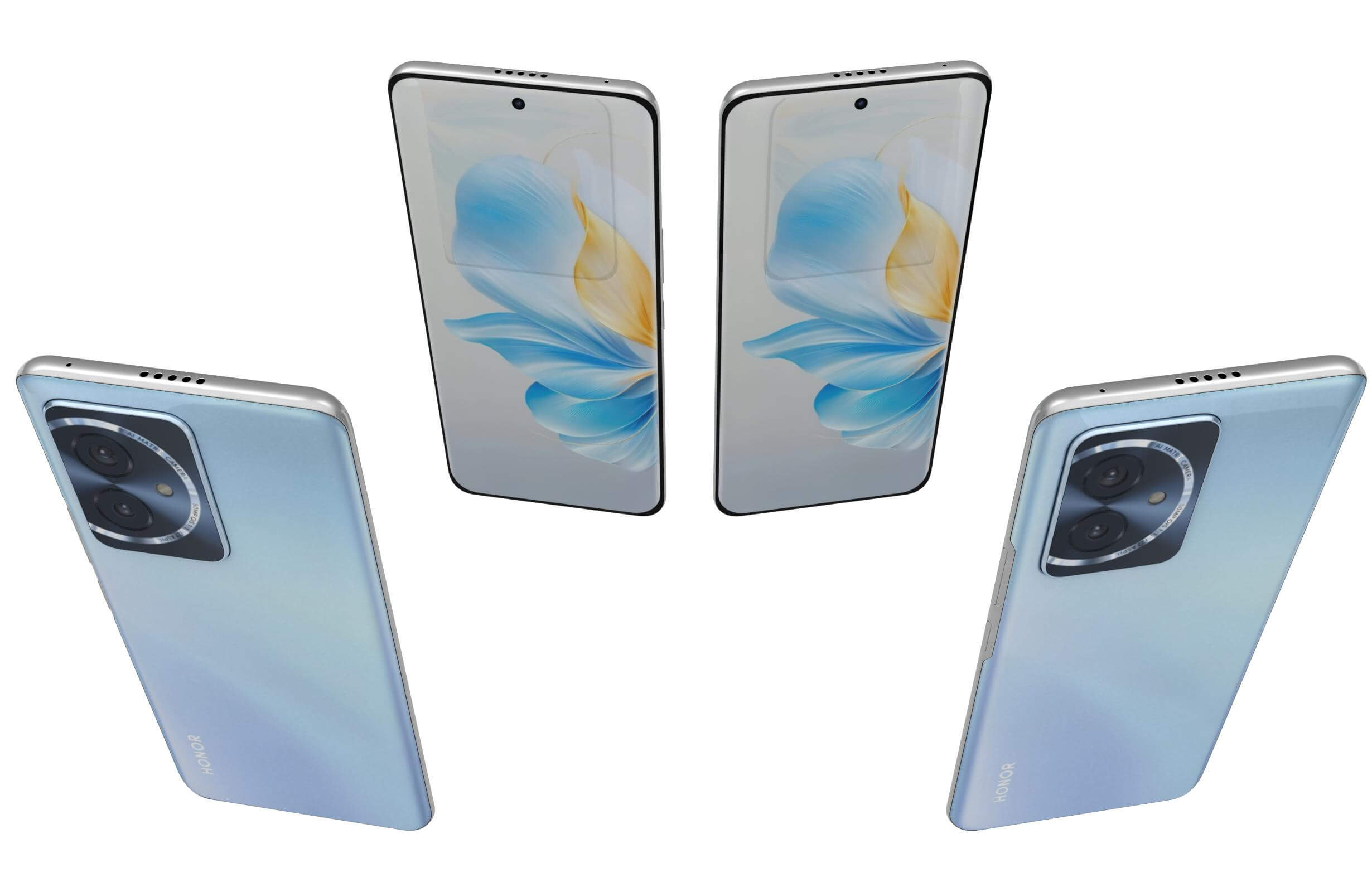 Honor 100 Blue - 3D Model by Rever_Art