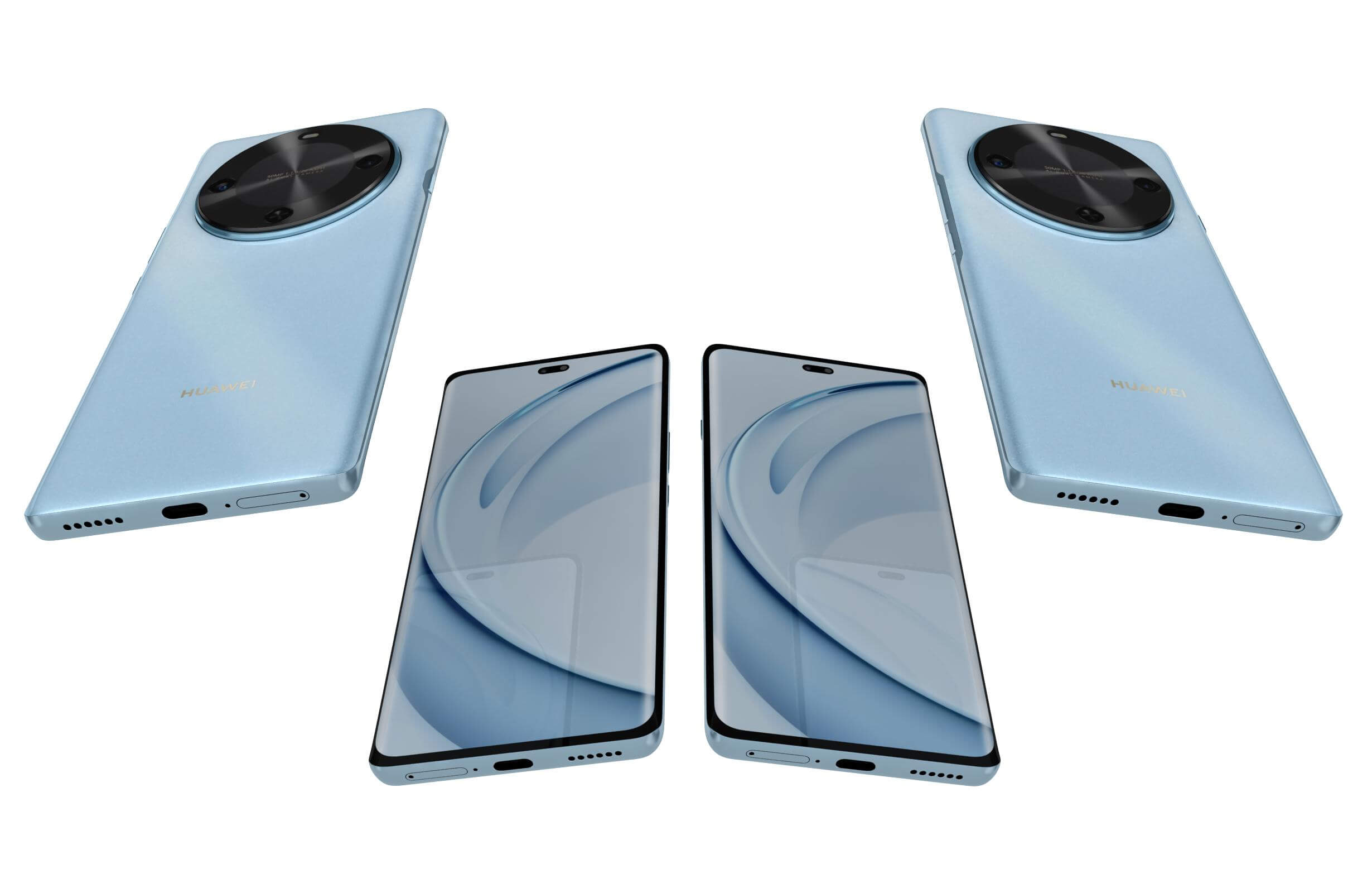 Huawei Enjoy 70X Ice blue - 3D Model by Rever_Art