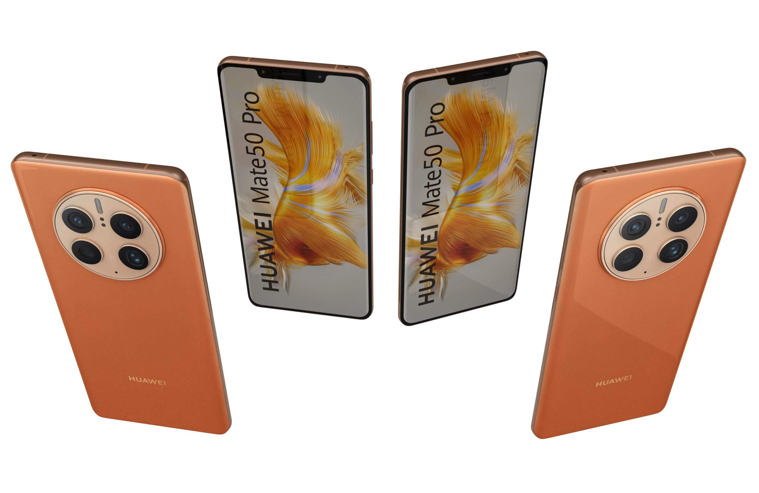 Huawei Mate 50 Pro Orange - 3D Model by Rever_Art