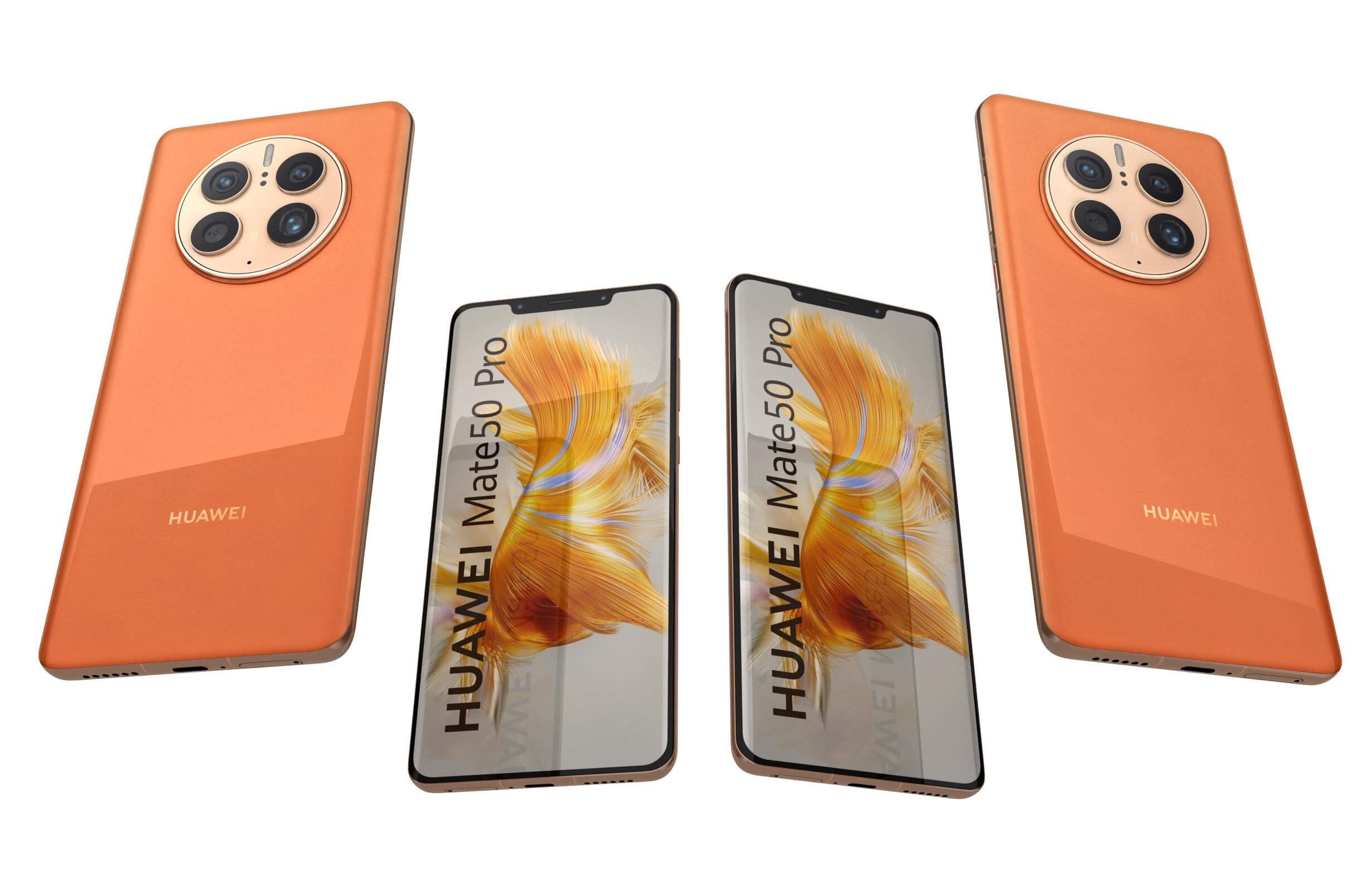 Huawei Mate 50 Pro Orange - 3D Model by Rever_Art
