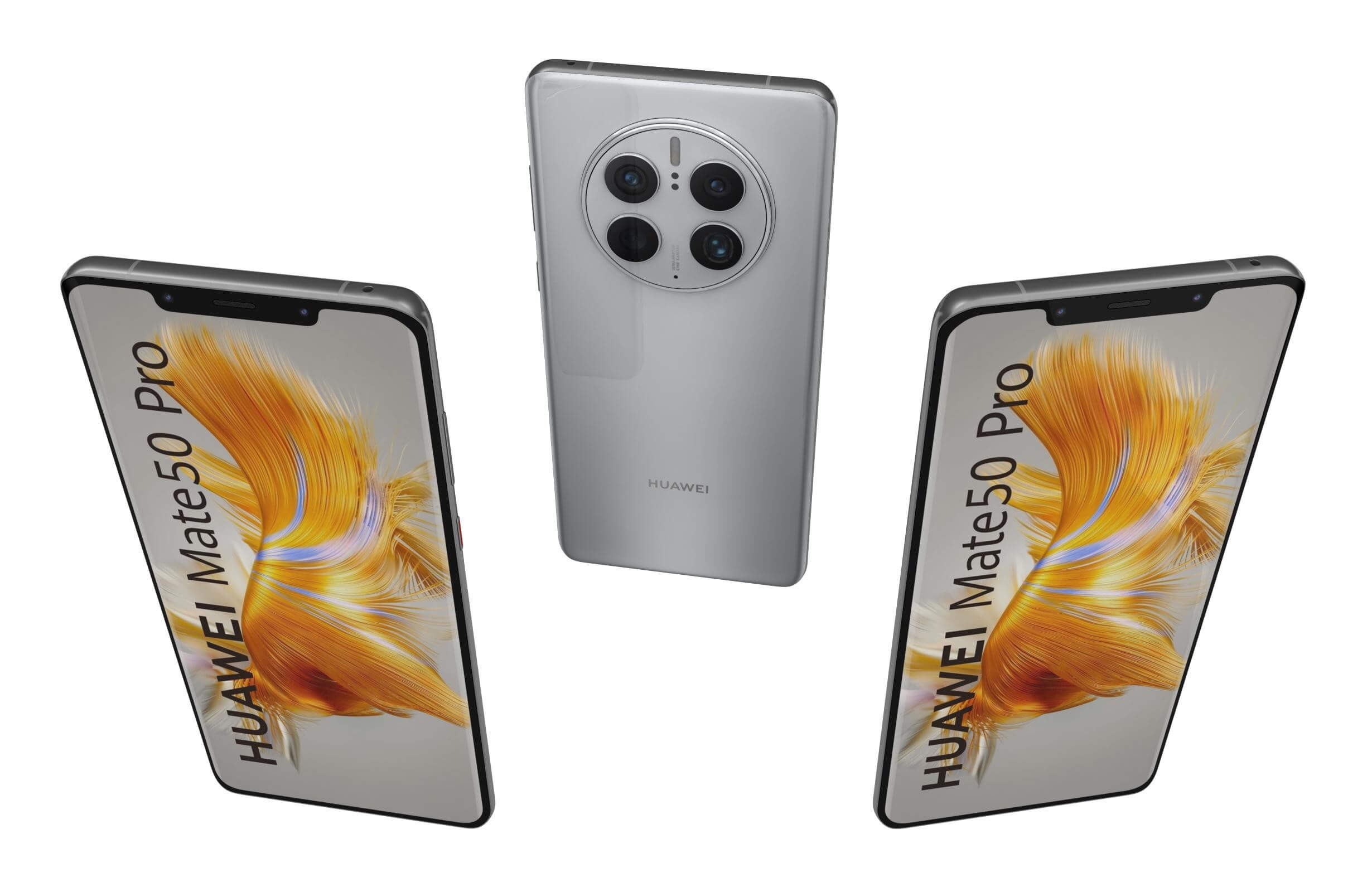 Huawei Mate 50 Pro Silver - 3D Model by Rever_Art