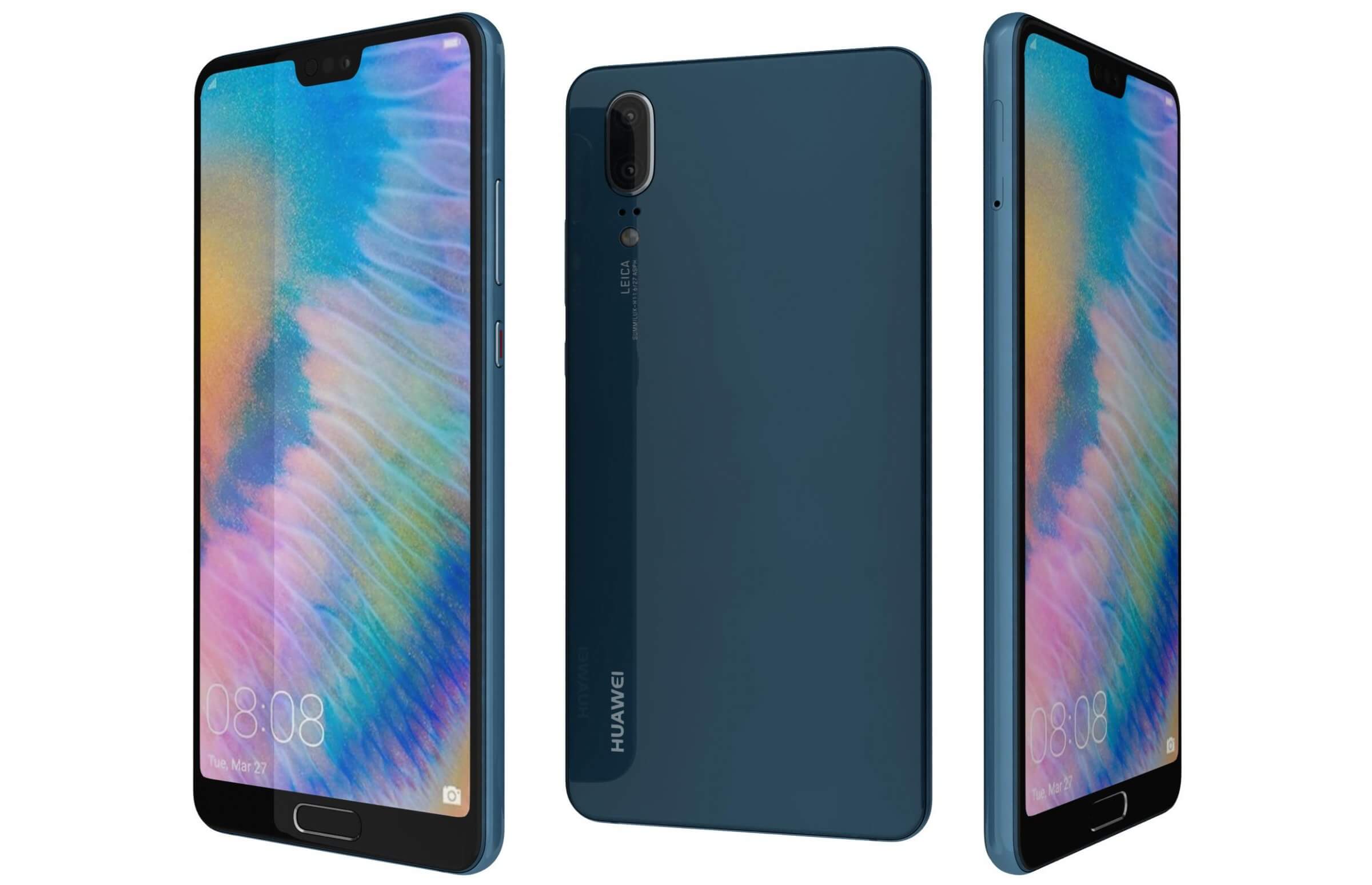 Huawei P20 Midnight Blue - 3D Model by Rever_Art