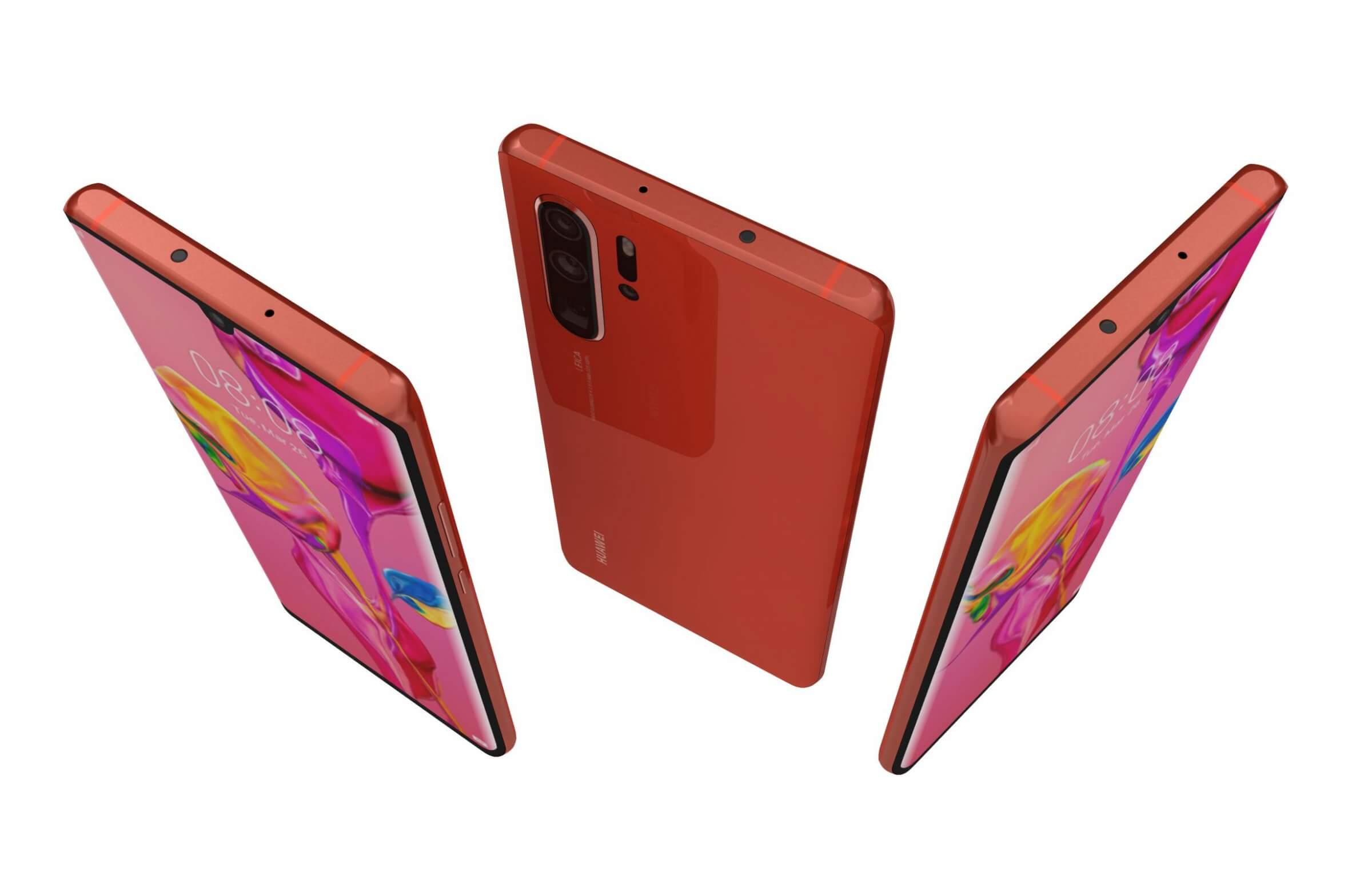 Huawei P30 Pro Amber Sunrise - 3D Model by Rever_Art