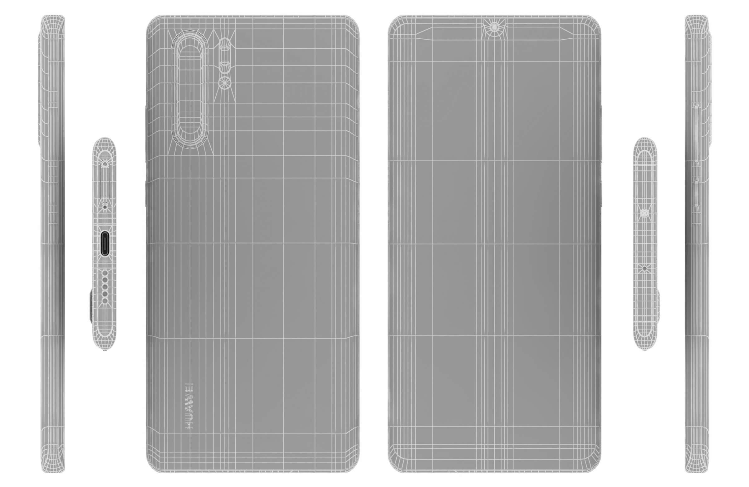 Huawei P30 Pro Pearl White - 3D Model by Rever_Art