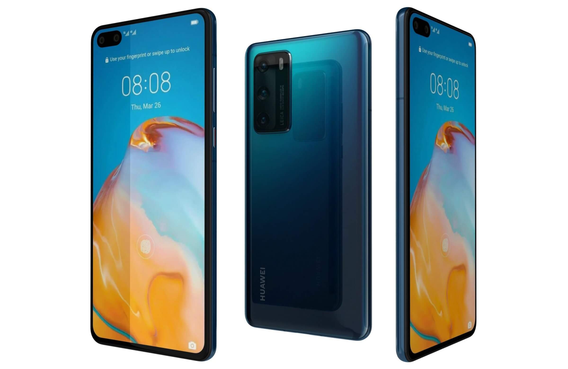 Huawei P40 Deep Sea Blue - 3D Model by Rever_Art