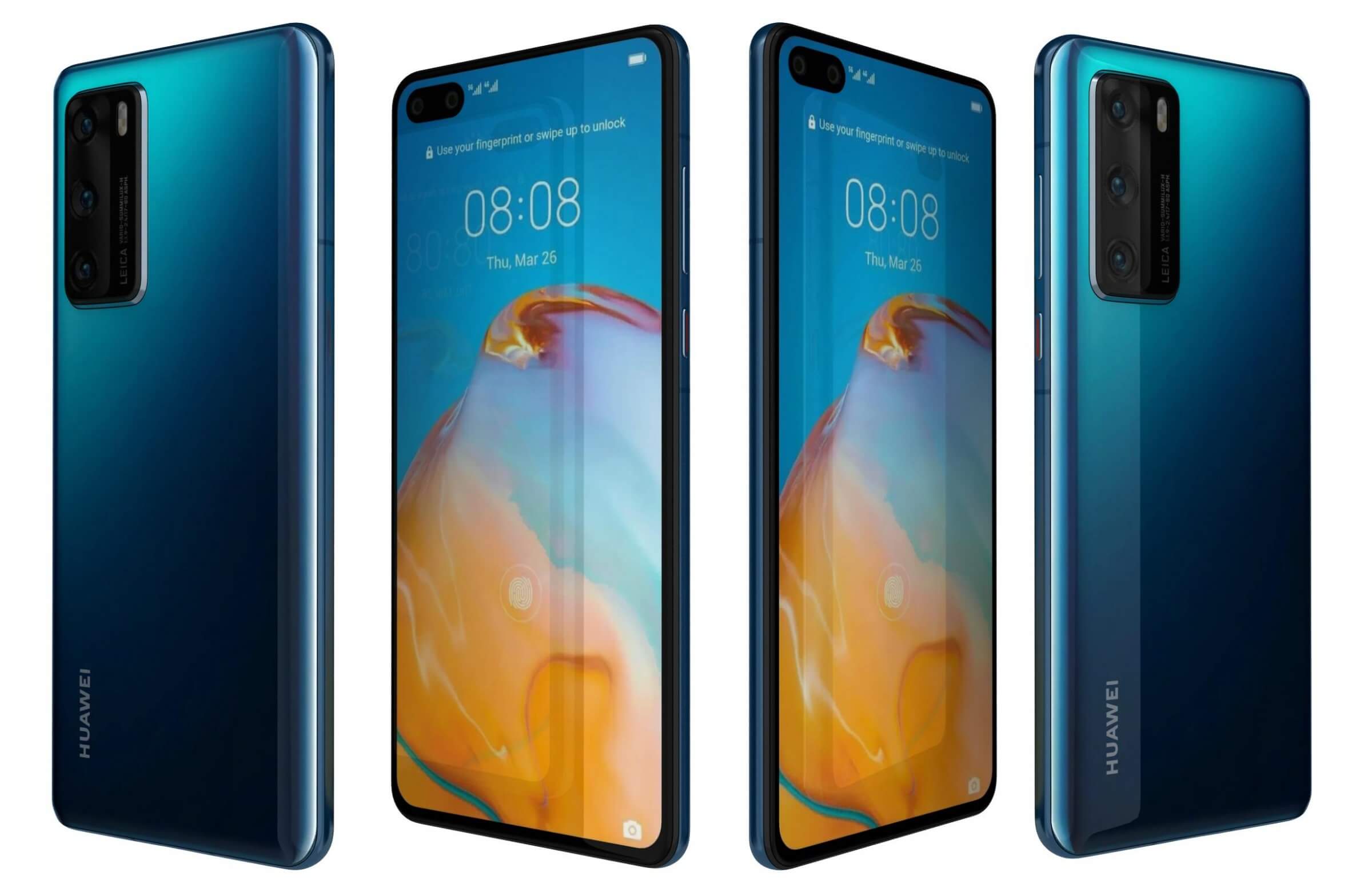 Huawei P40 Deep Sea Blue - 3D Model by Rever_Art