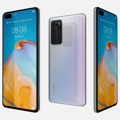 Huawei P40 Ice White - 3D Model by Rever_Art