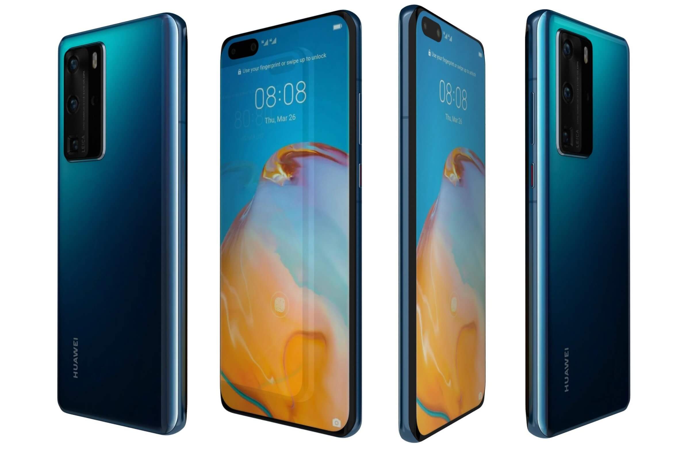 Huawei P40 Pro Deep Sea Blue - 3D Model by Rever_Art