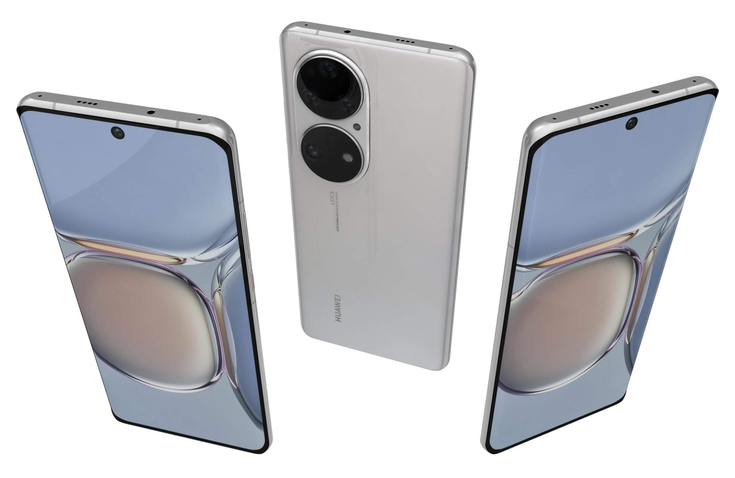 Huawei P50 Pro Pearl White - 3D Model by Rever_Art