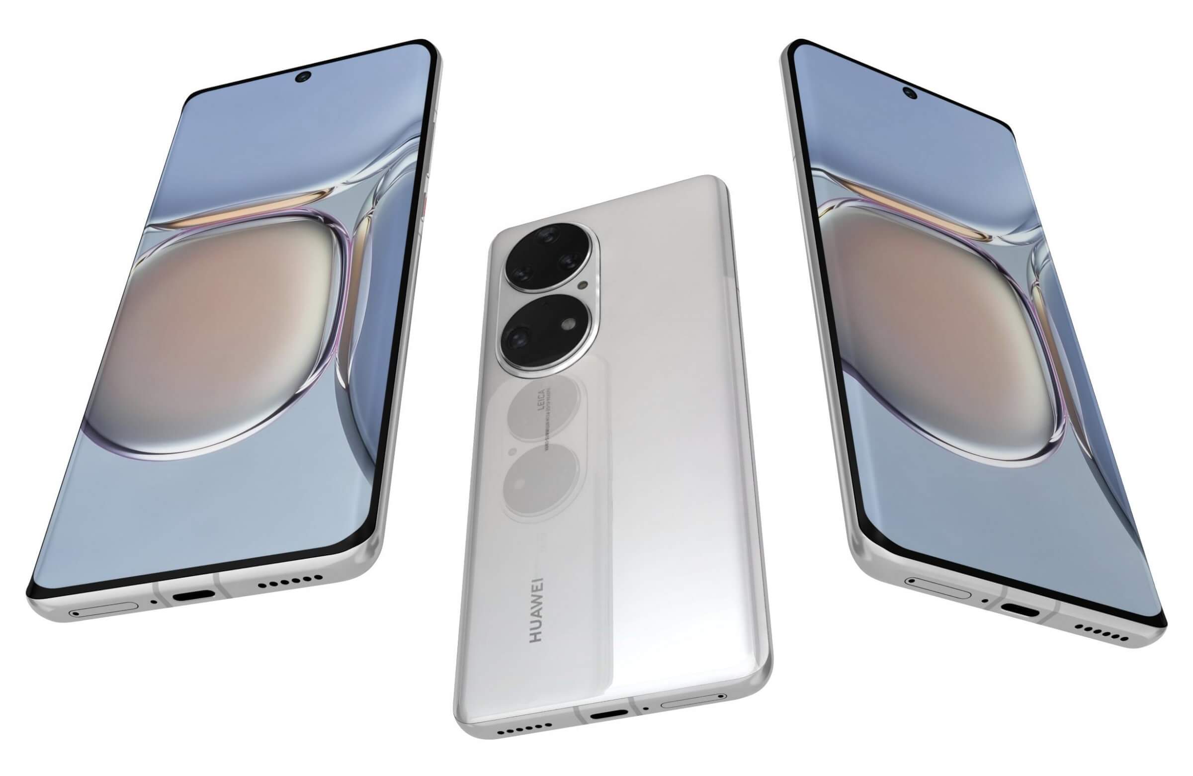 Huawei P50 Pro Pearl White - 3D Model by Rever_Art