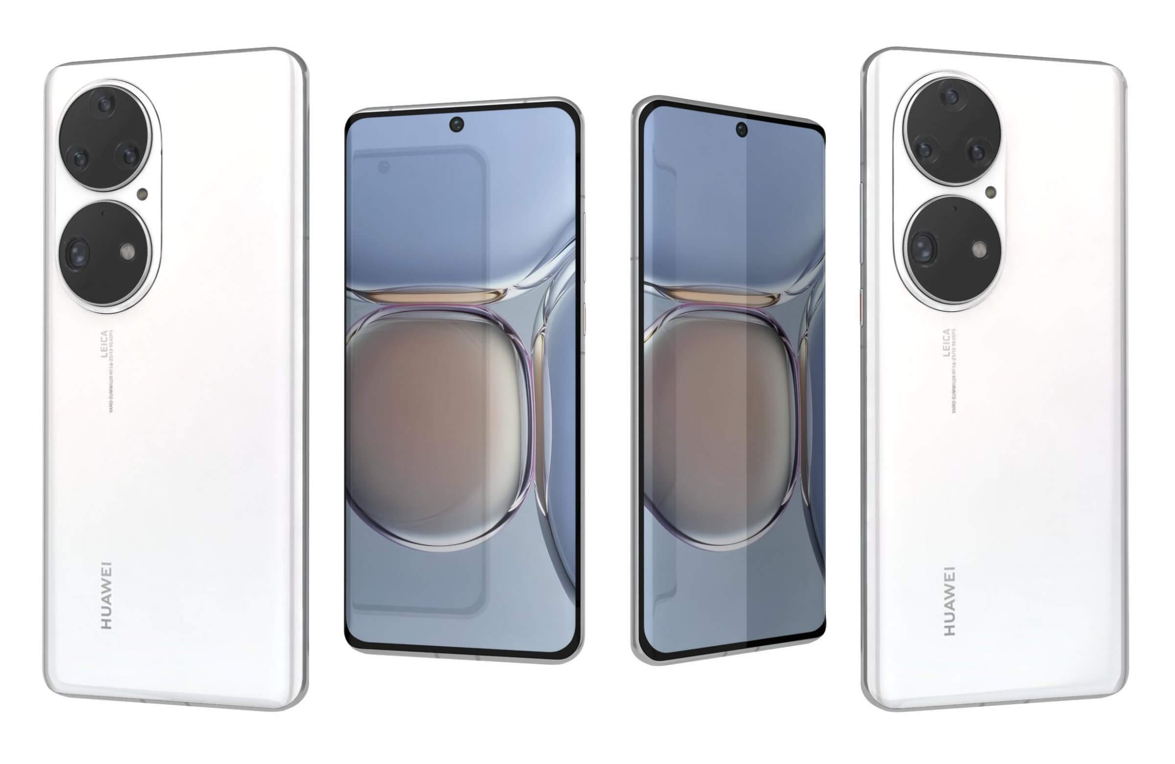 Huawei P50 Pro Pearl White - 3D Model by Rever_Art