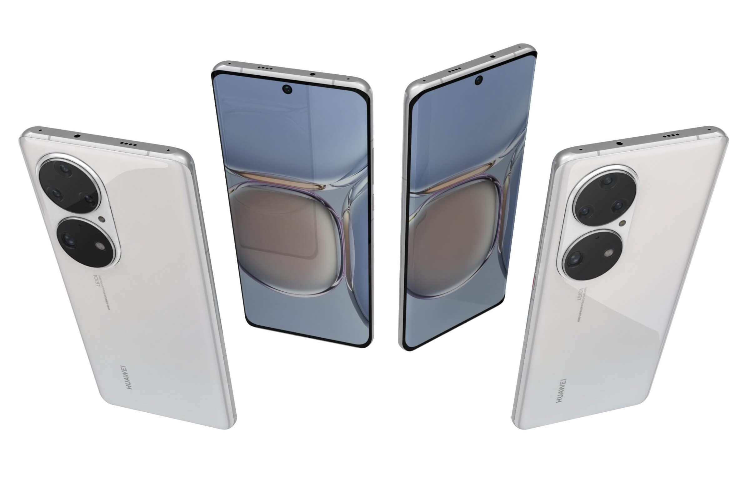 Huawei P50 Pro Pearl White - 3D Model by Rever_Art