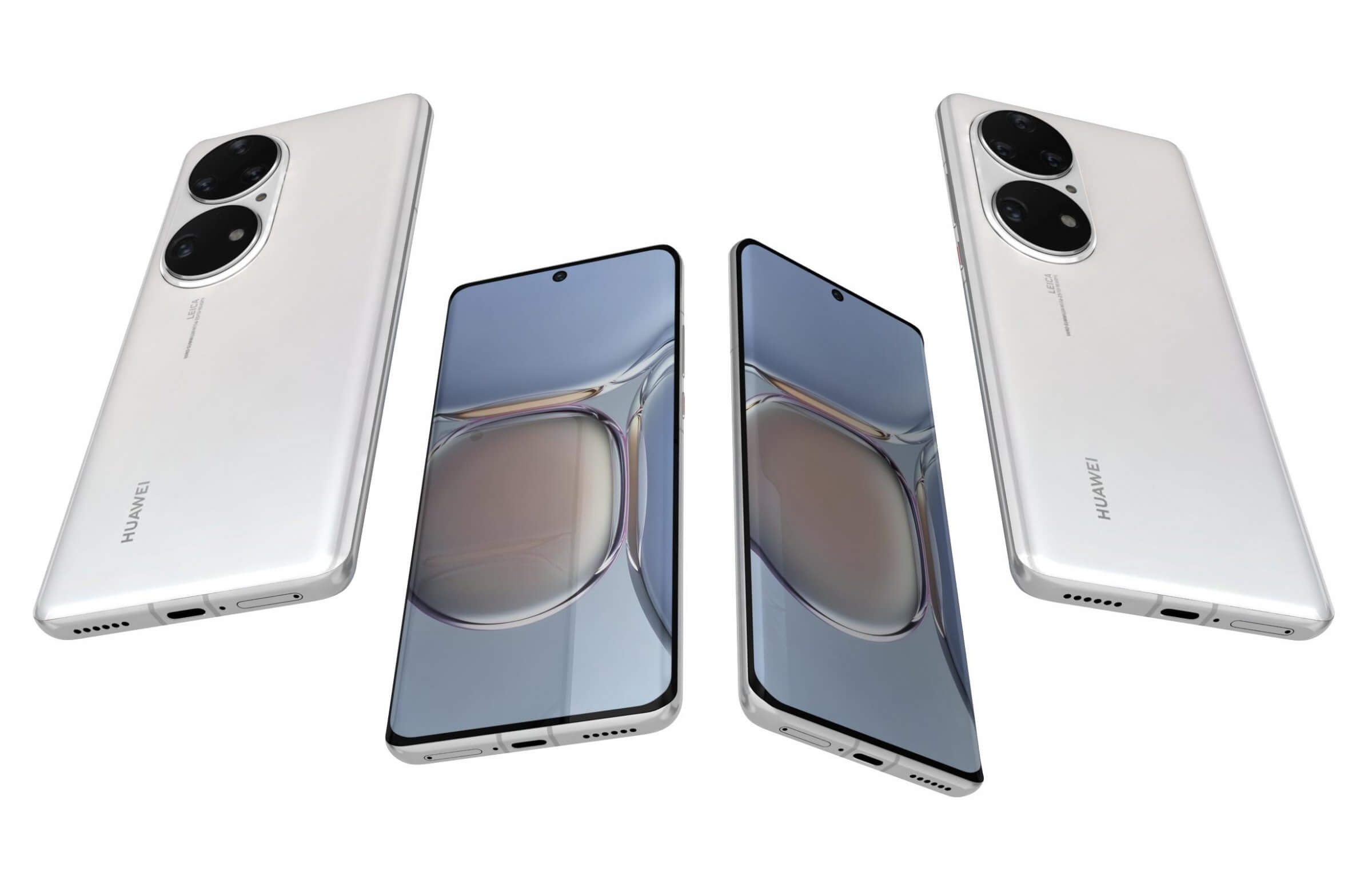 Huawei P50 Pro Pearl White - 3D Model by Rever_Art
