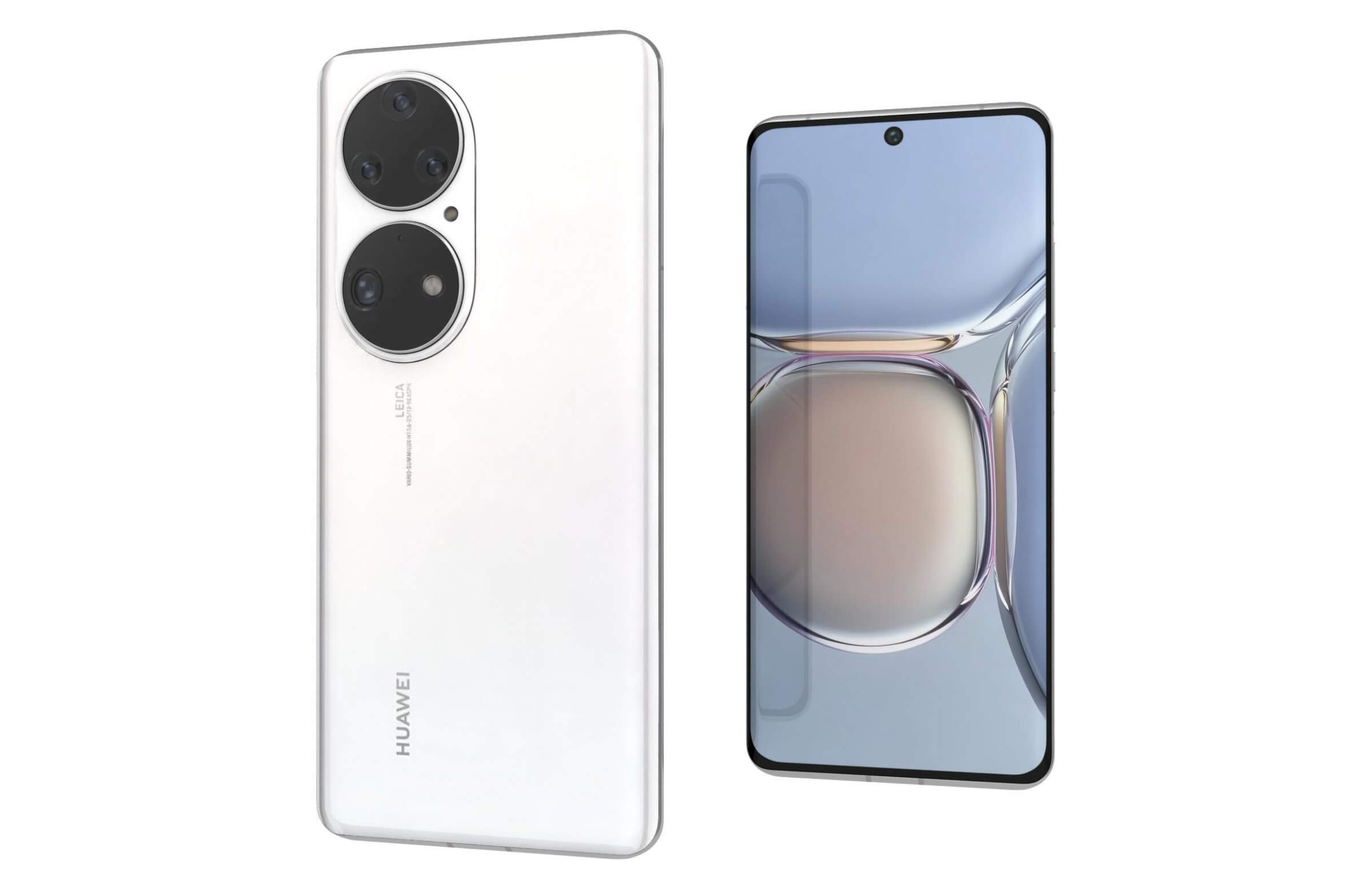 Huawei P50 Pro Pearl White - 3D Model by Rever_Art