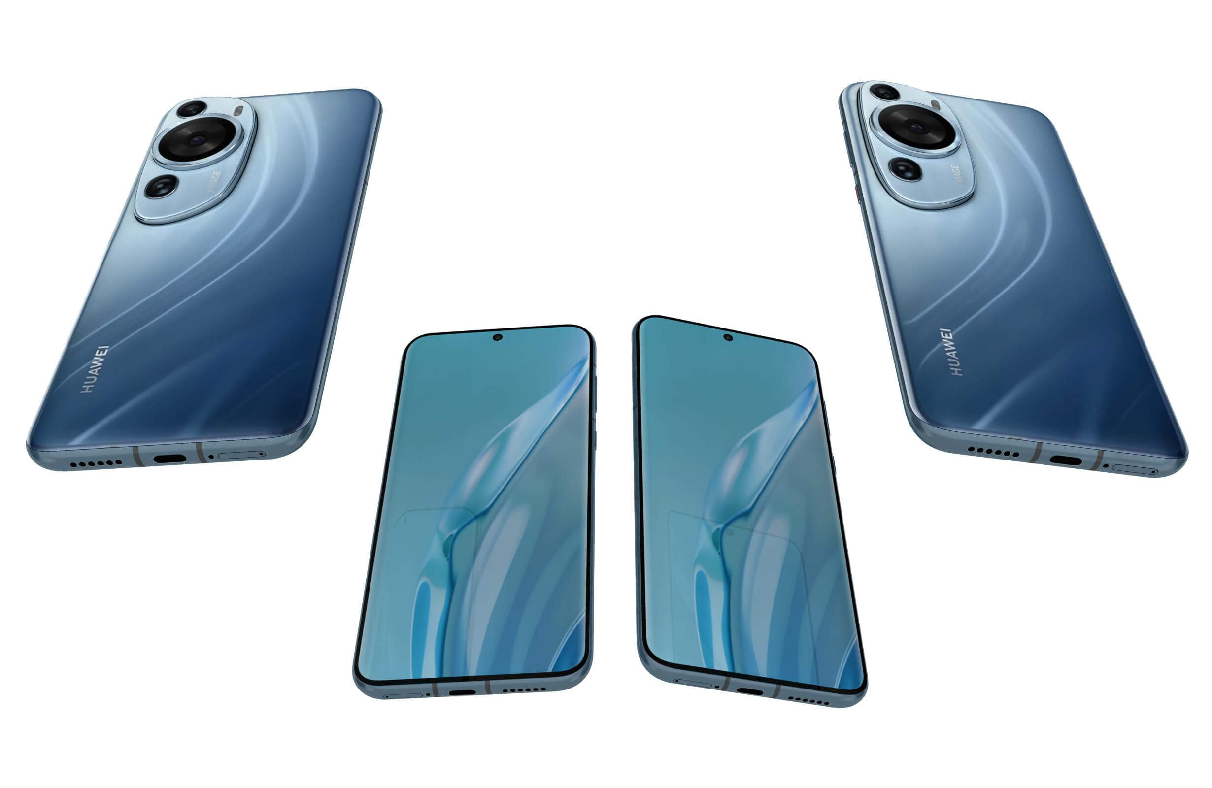 Huawei P60 Art Brown and Blue - 3D Model by Rever_Art