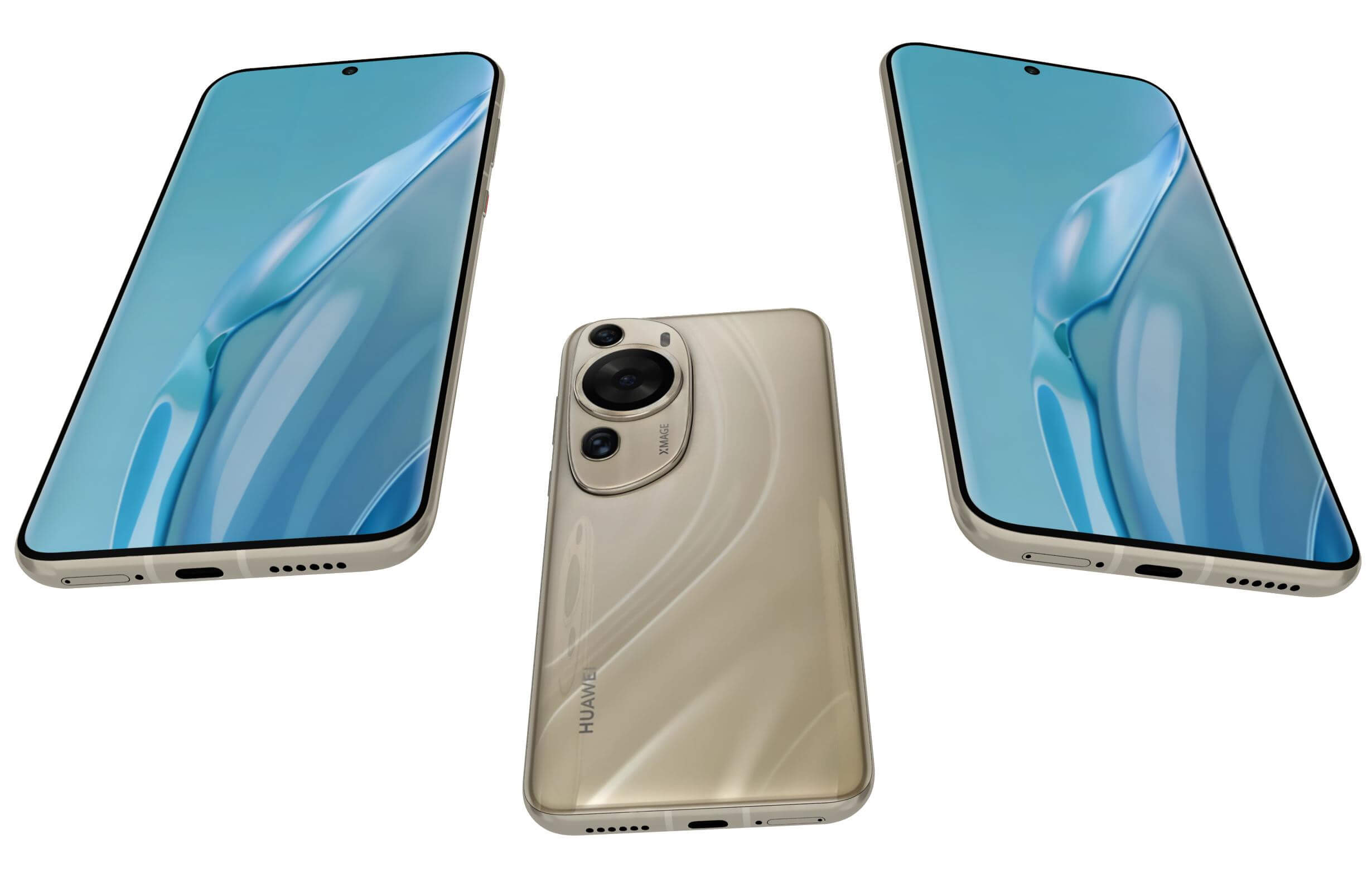 Huawei P60 Art Brown and Blue - 3D Model by Rever_Art