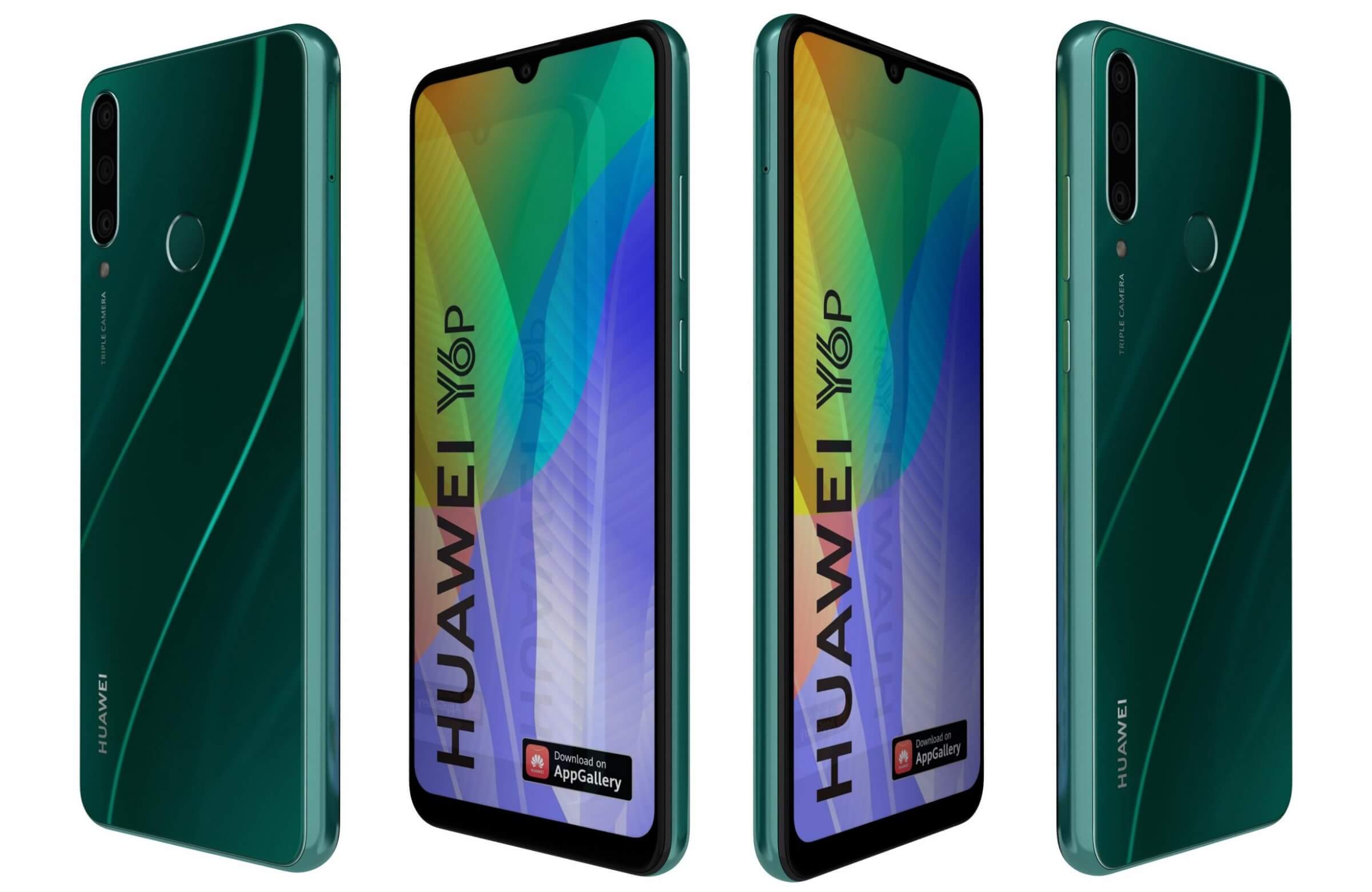 Huawei Y6P Emerald Green - 3D Model by Rever_Art