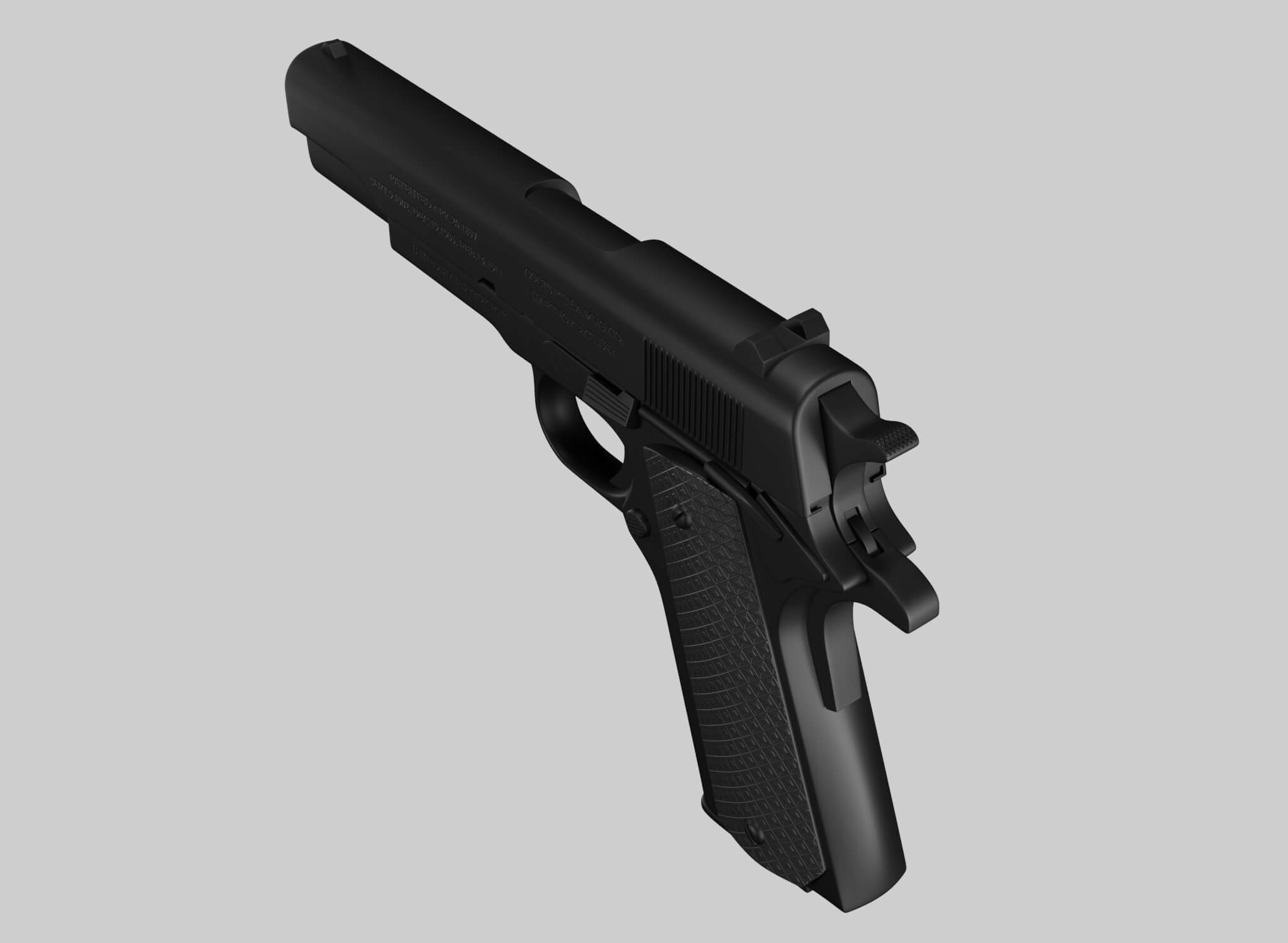 Colt M1911 Pistol Black - 3D Model by Rever_Art