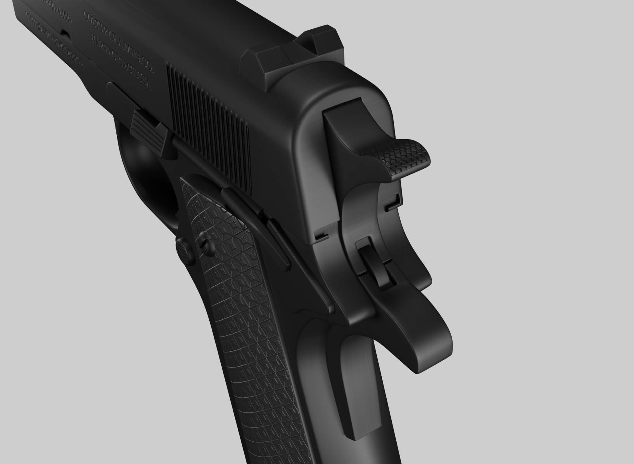 Colt M1911 Pistol Black - 3D Model by Rever_Art