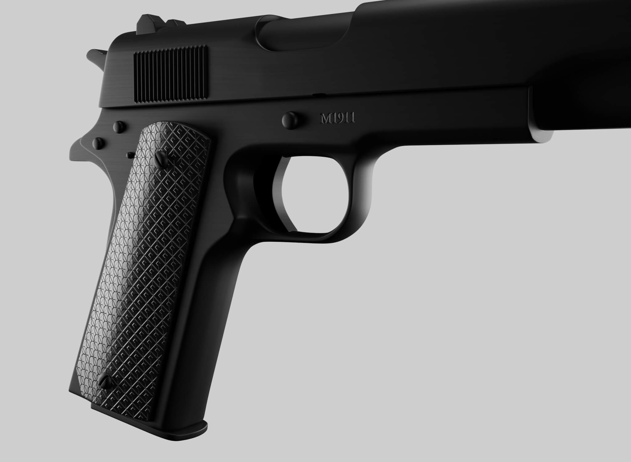 Colt M1911 Pistol Black - 3D Model by Rever_Art