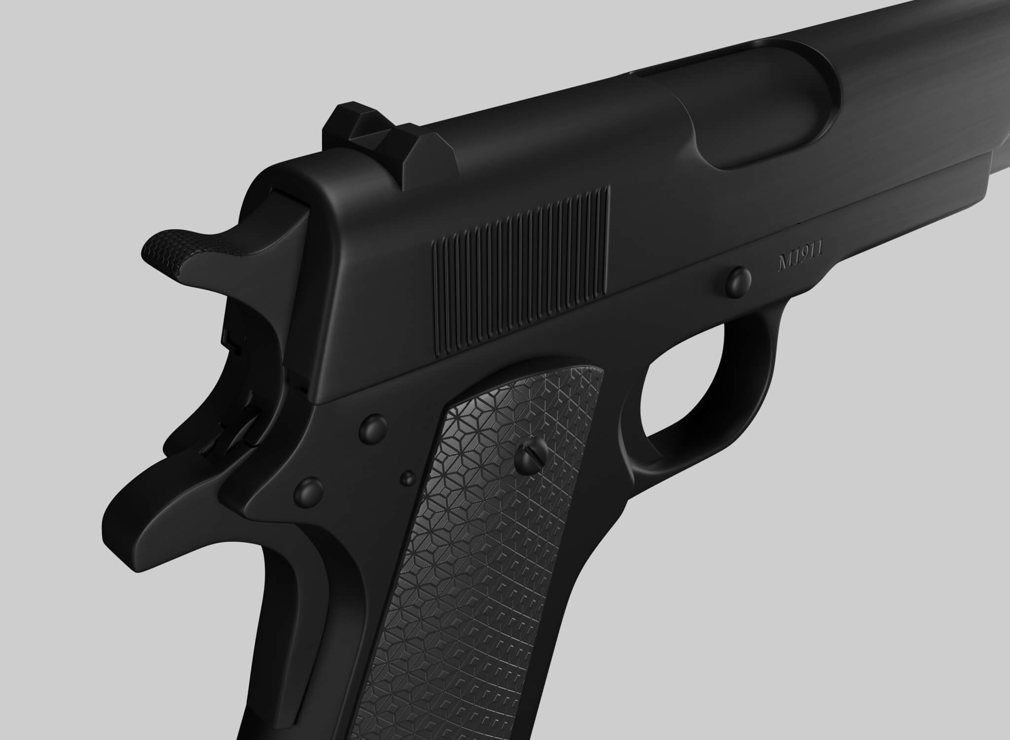 Colt M1911 Pistol Black - 3D Model by Rever_Art
