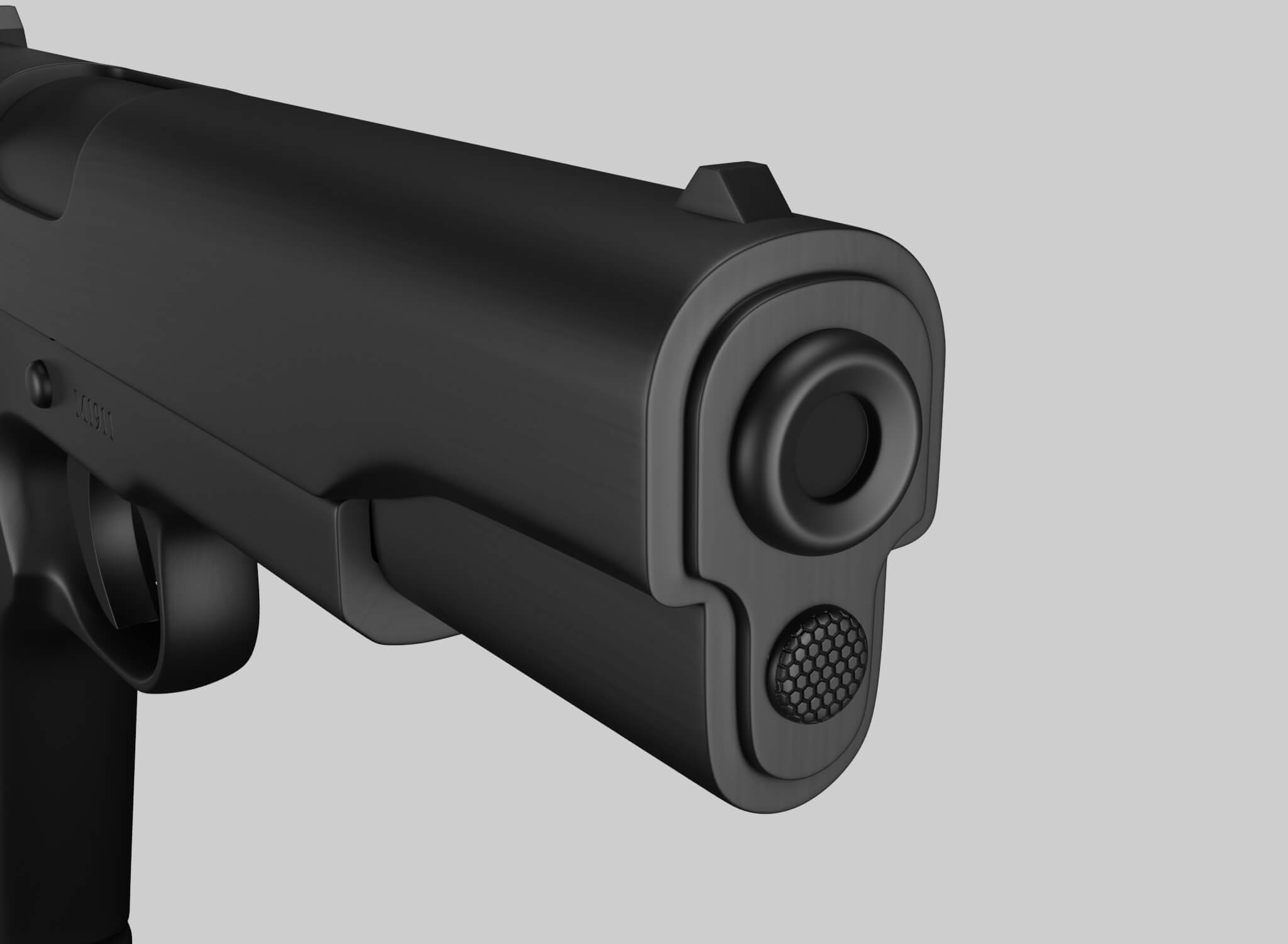 Colt M1911 Pistol Black - 3D Model by Rever_Art