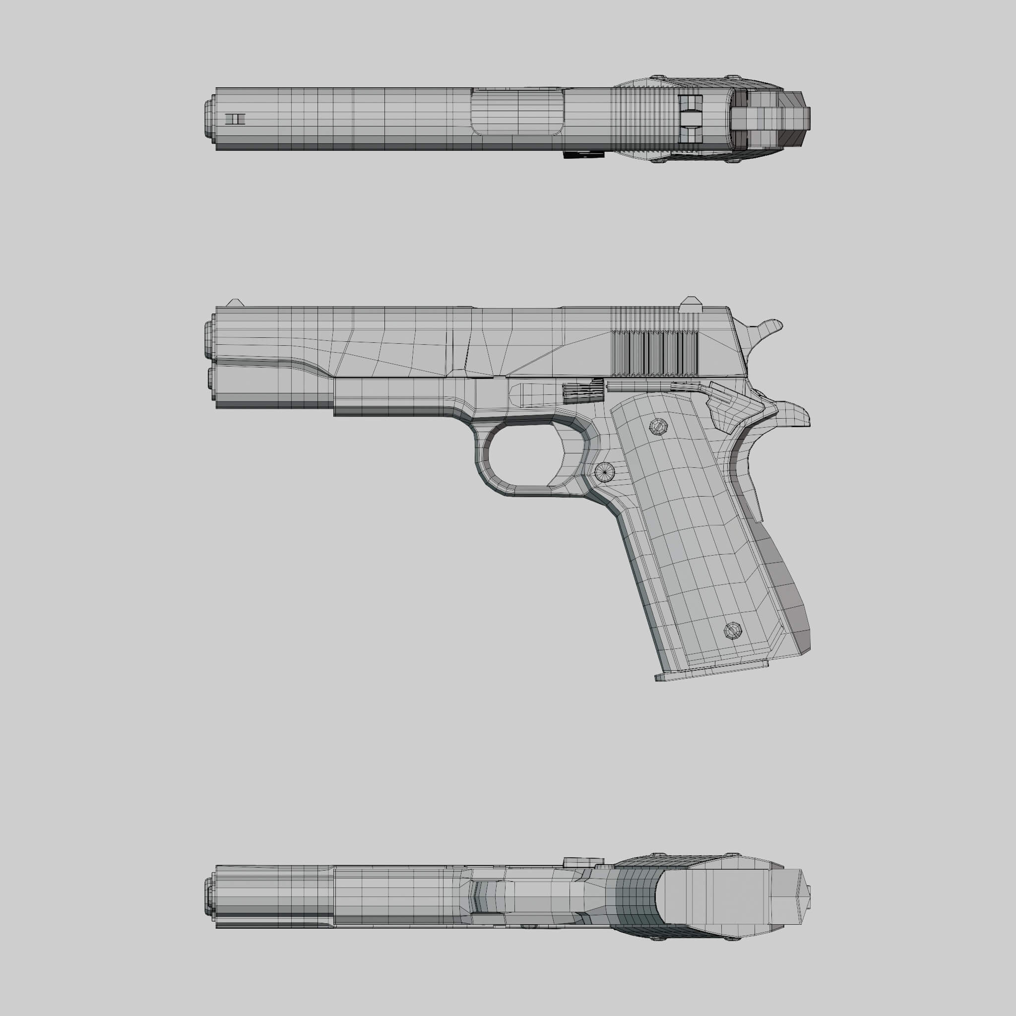 Colt M1911 Pistol Black - 3D Model by Rever_Art