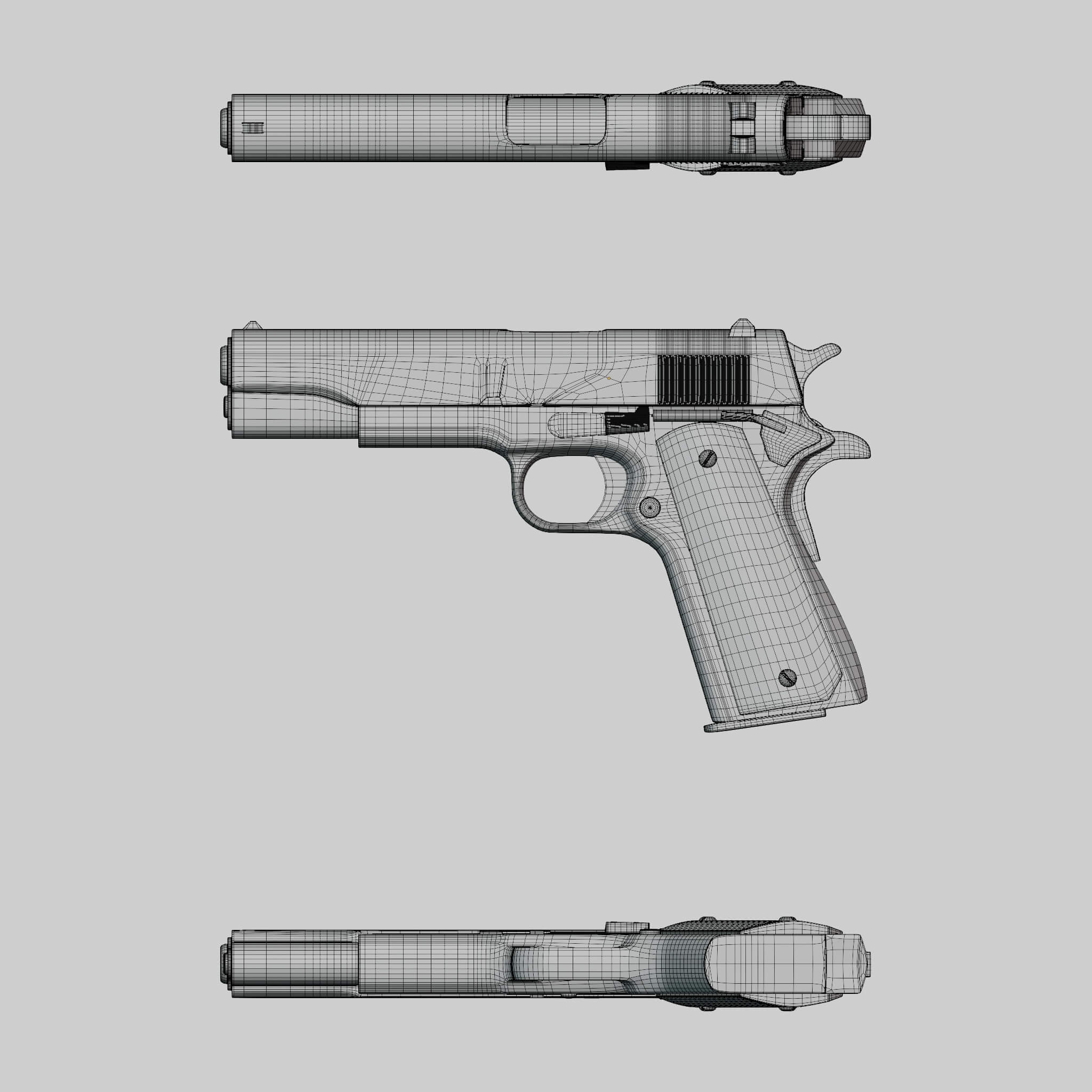 Colt M1911 Pistol Black - 3D Model by Rever_Art