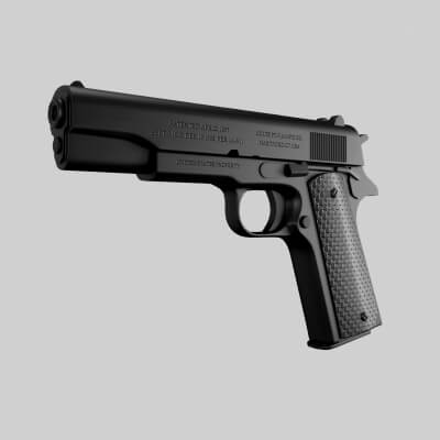 Colt M1911 Pistol Black - 3D Model by Rever_Art