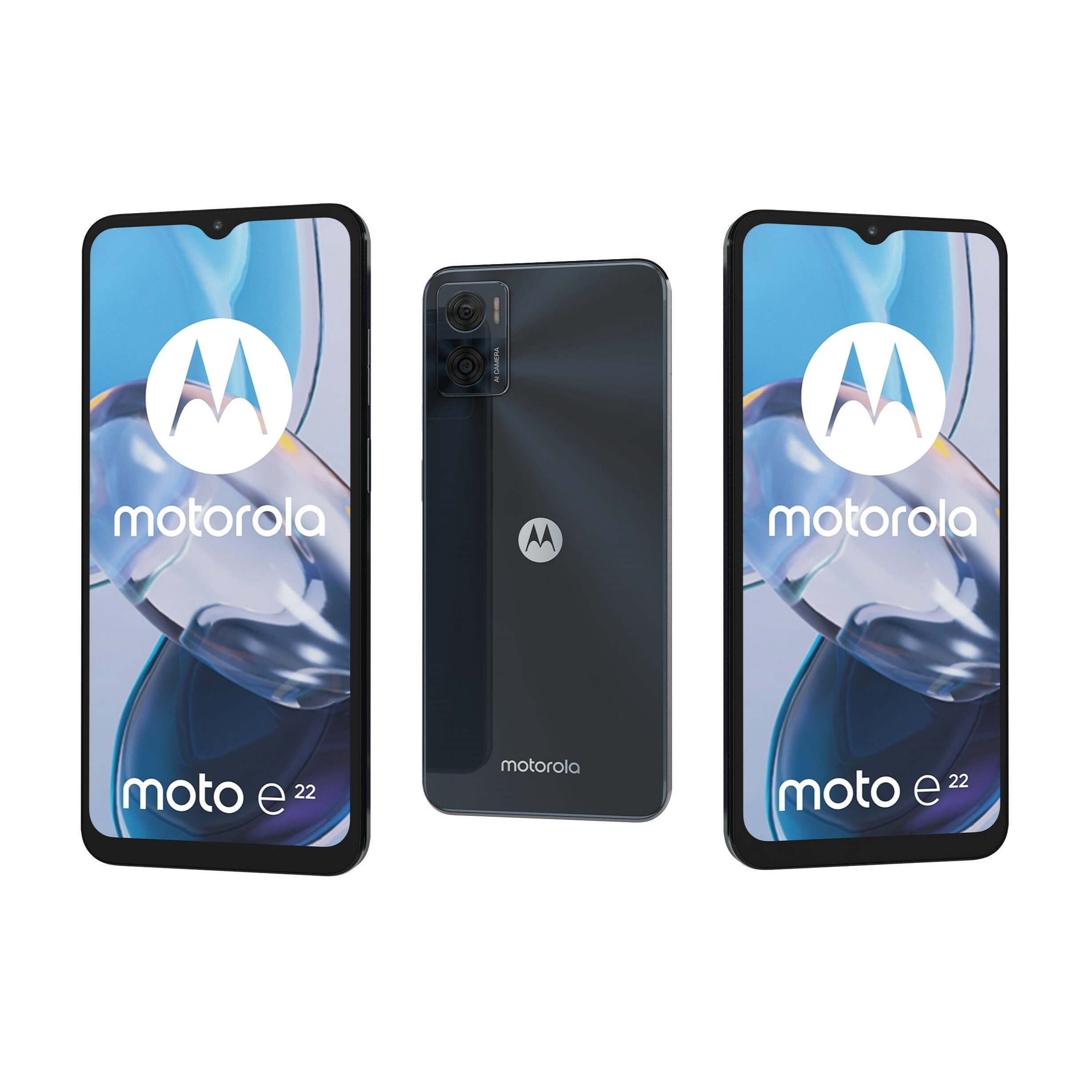 Motorola Moto E22 Black And Blue - 3D Model by Rever_Art