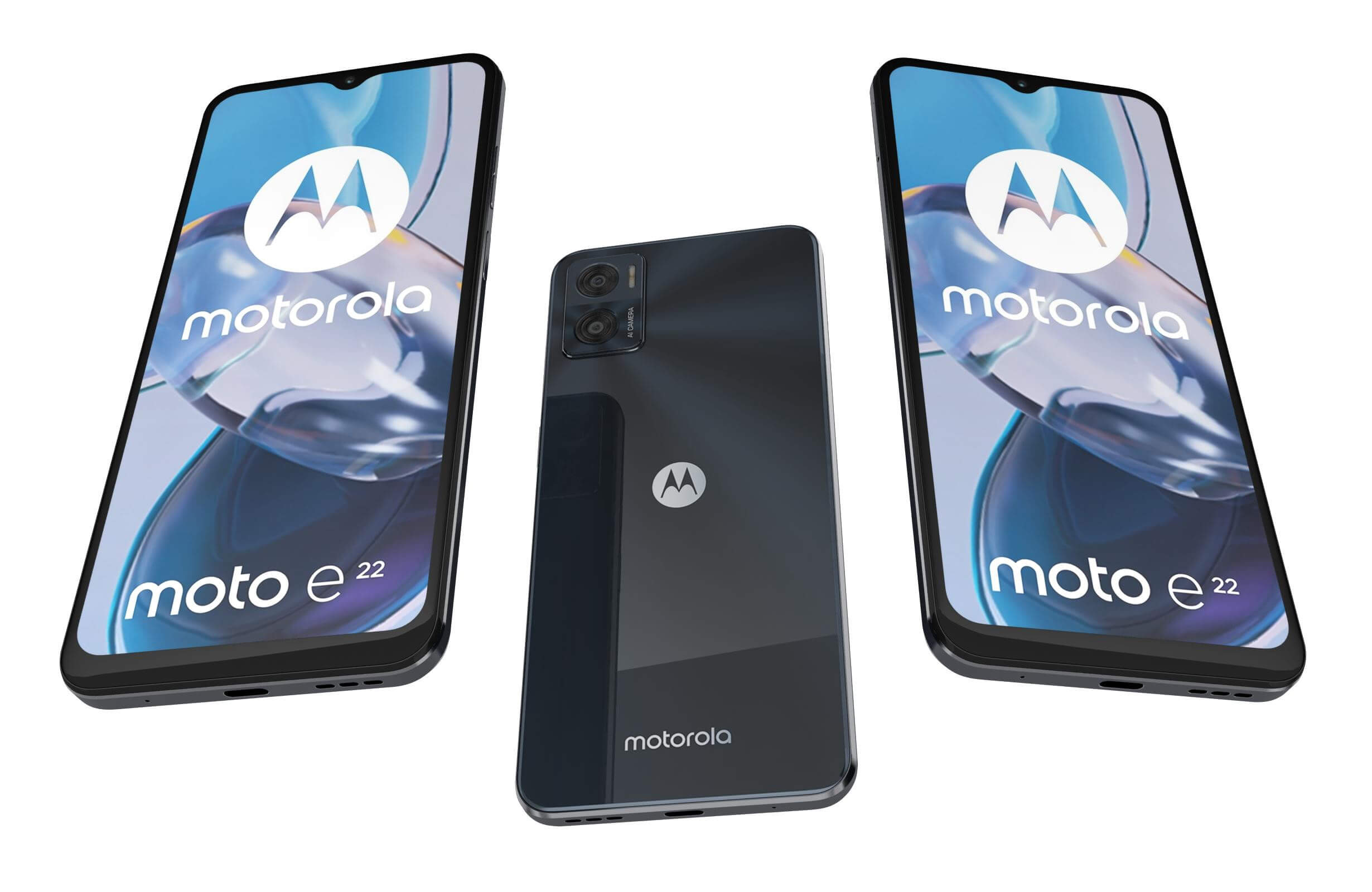 Motorola Moto E22 Black And Blue - 3D Model by Rever_Art