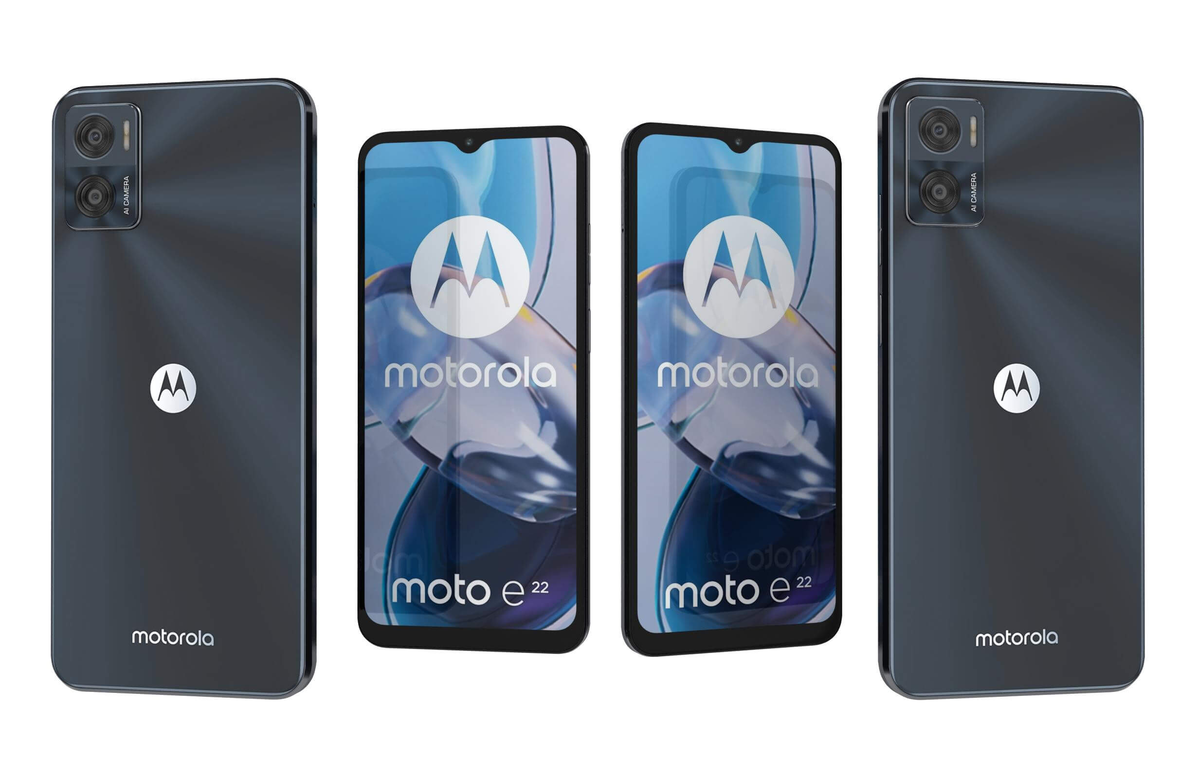 Motorola Moto E22 Black And Blue - 3D Model by Rever_Art