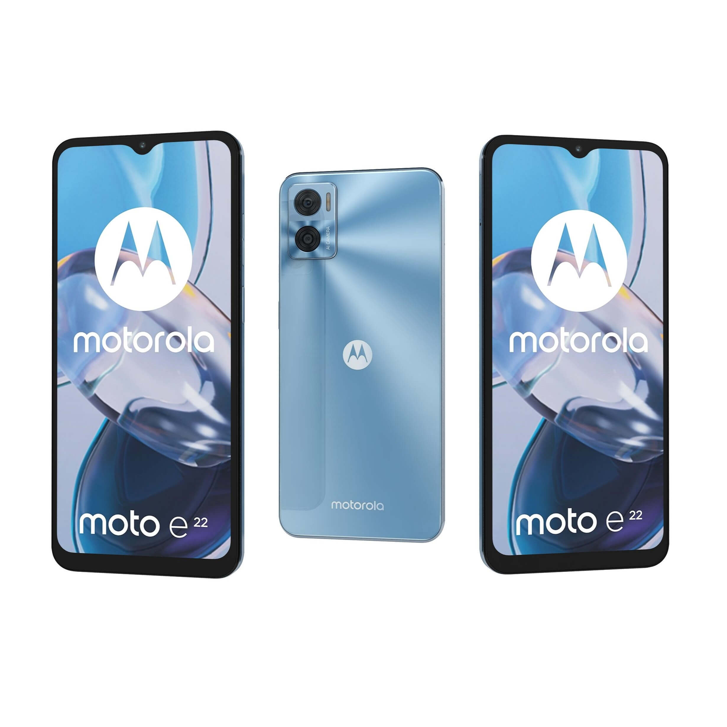 Motorola Moto E22 Black And Blue - 3D Model by Rever_Art
