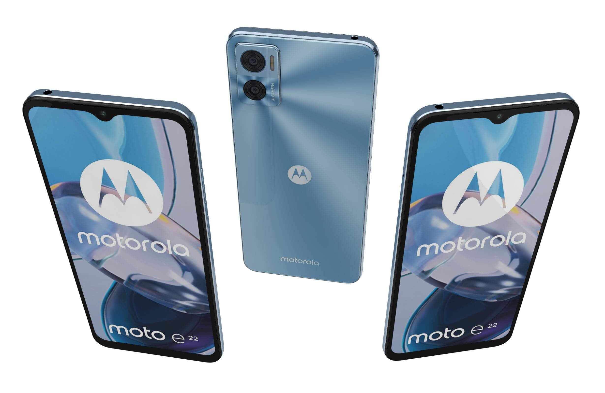 Motorola Moto E22 Black And Blue - 3D Model by Rever_Art