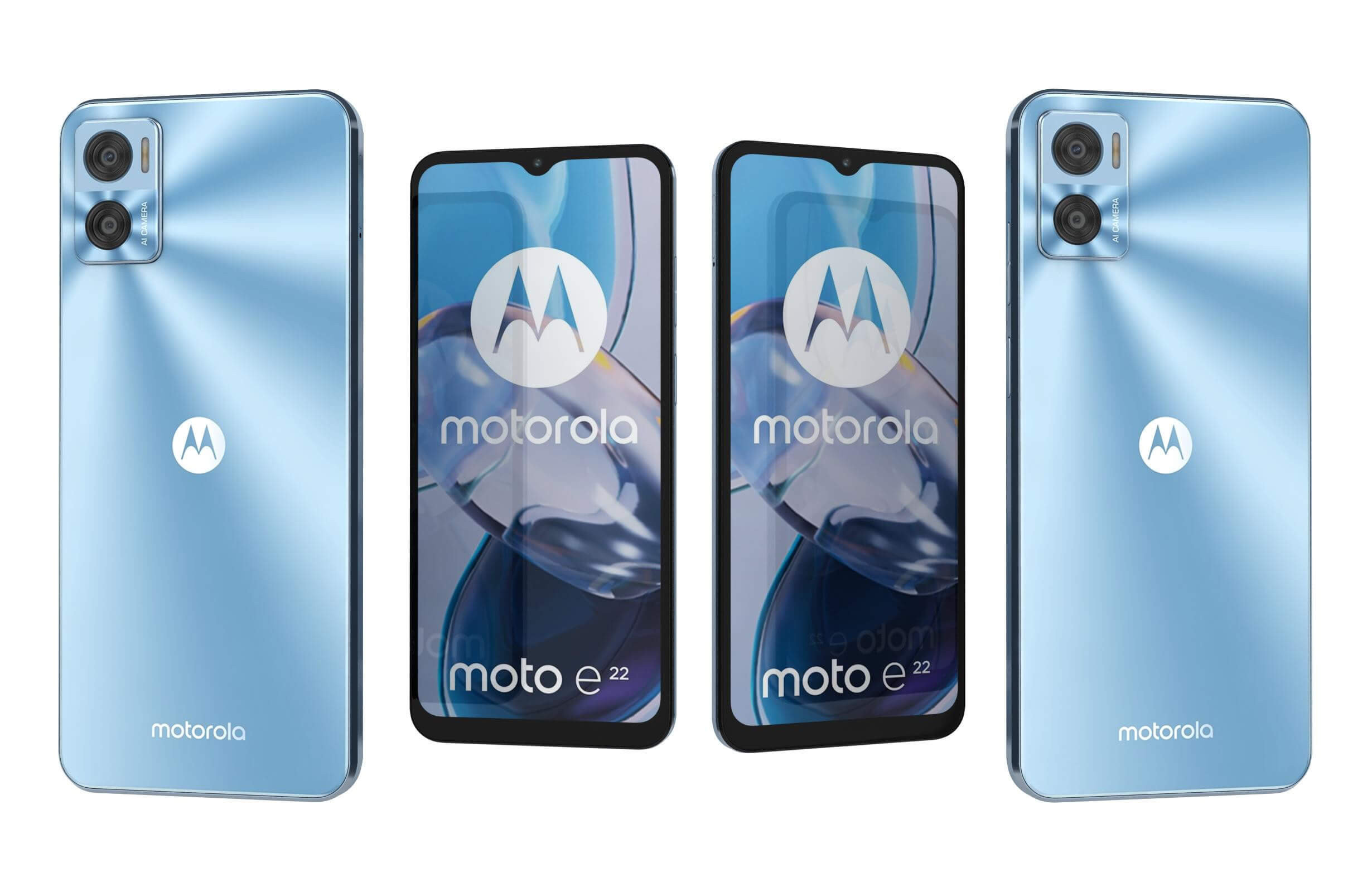 Motorola Moto E22 Black And Blue - 3D Model by Rever_Art