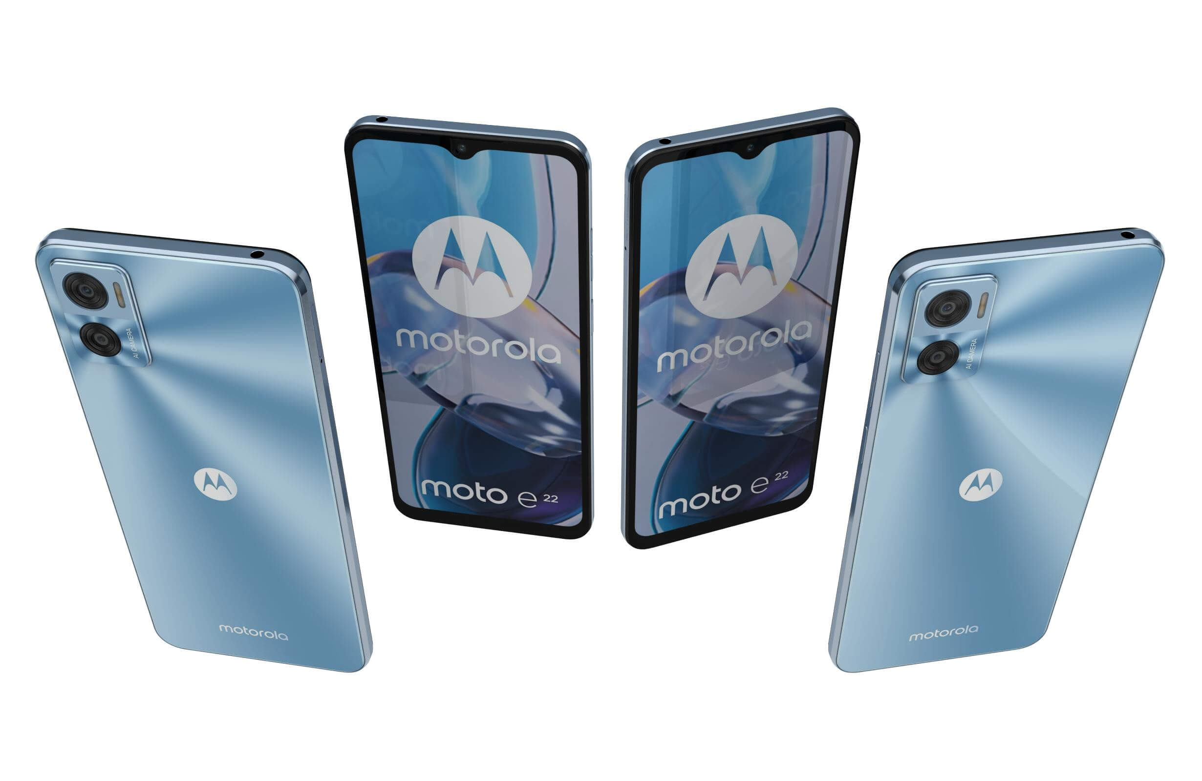 Motorola Moto E22 Black And Blue - 3D Model by Rever_Art