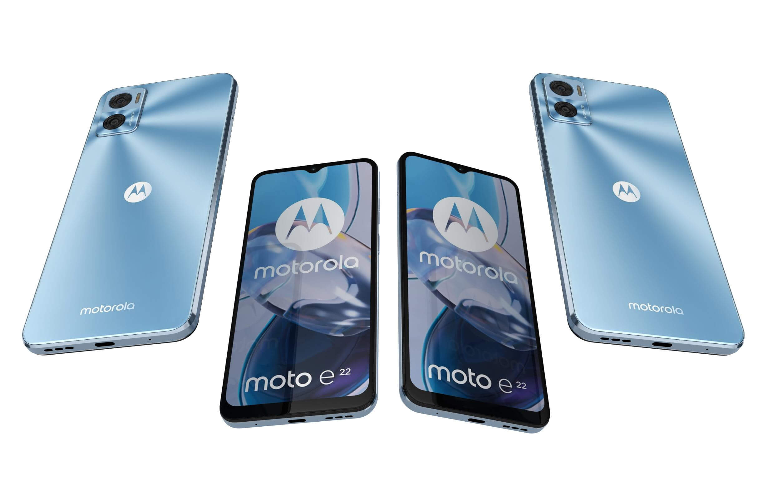 Motorola Moto E22 Black And Blue - 3D Model by Rever_Art