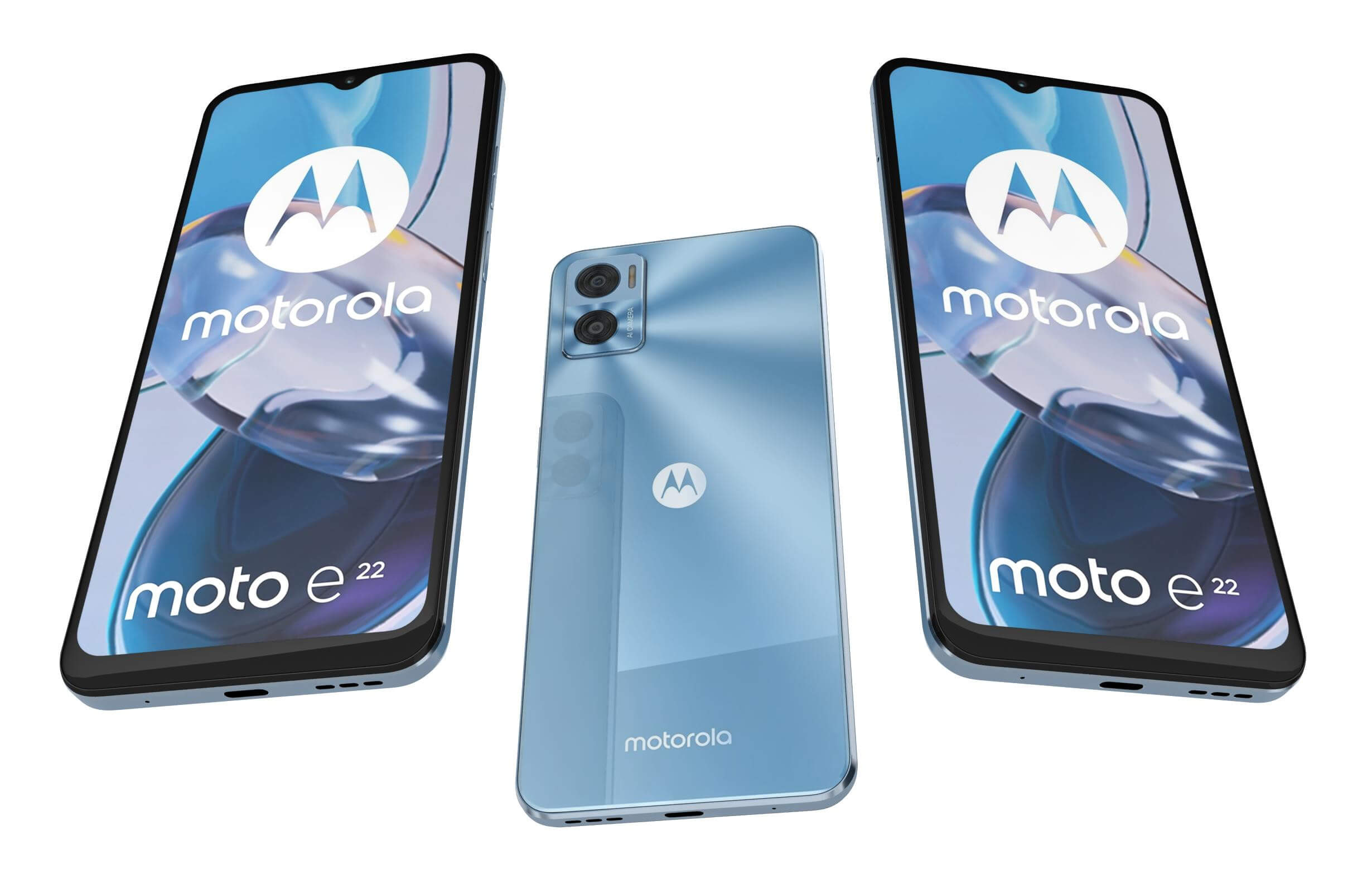 Motorola Moto E22 Blue - 3D Model by Rever_Art