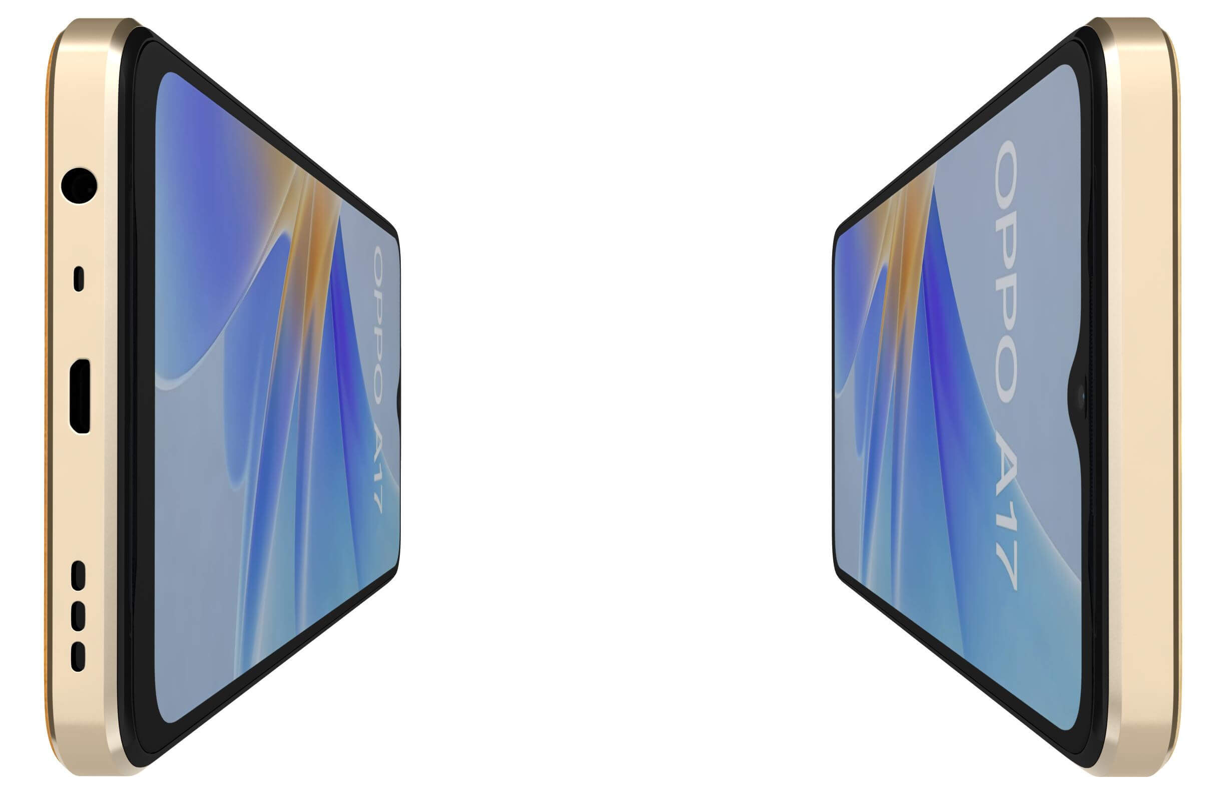 Oppo A17 Blue And Yellow - 3D Model by Rever_Art