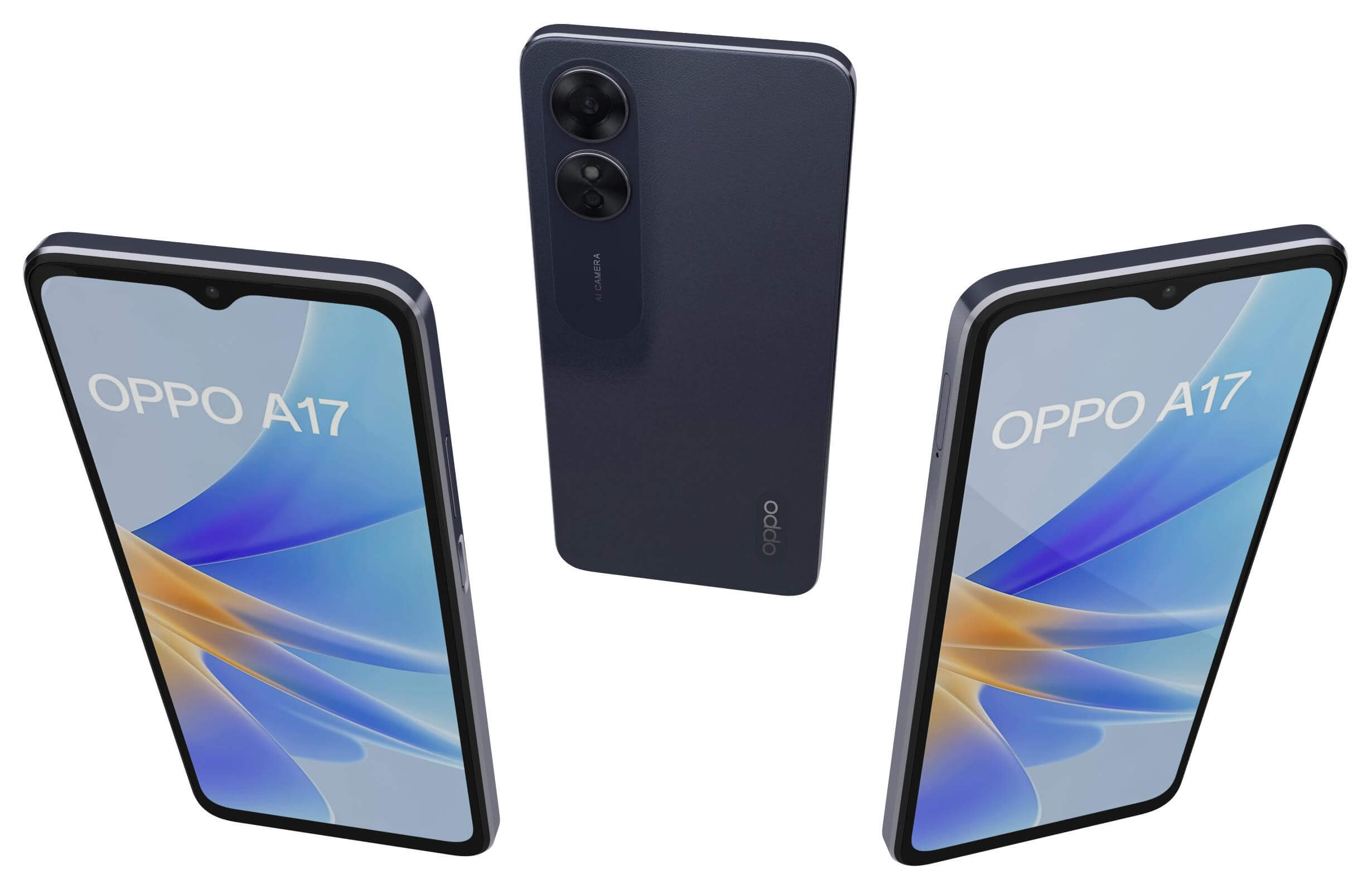 Oppo A17 Blue And Yellow - 3D Model by Rever_Art