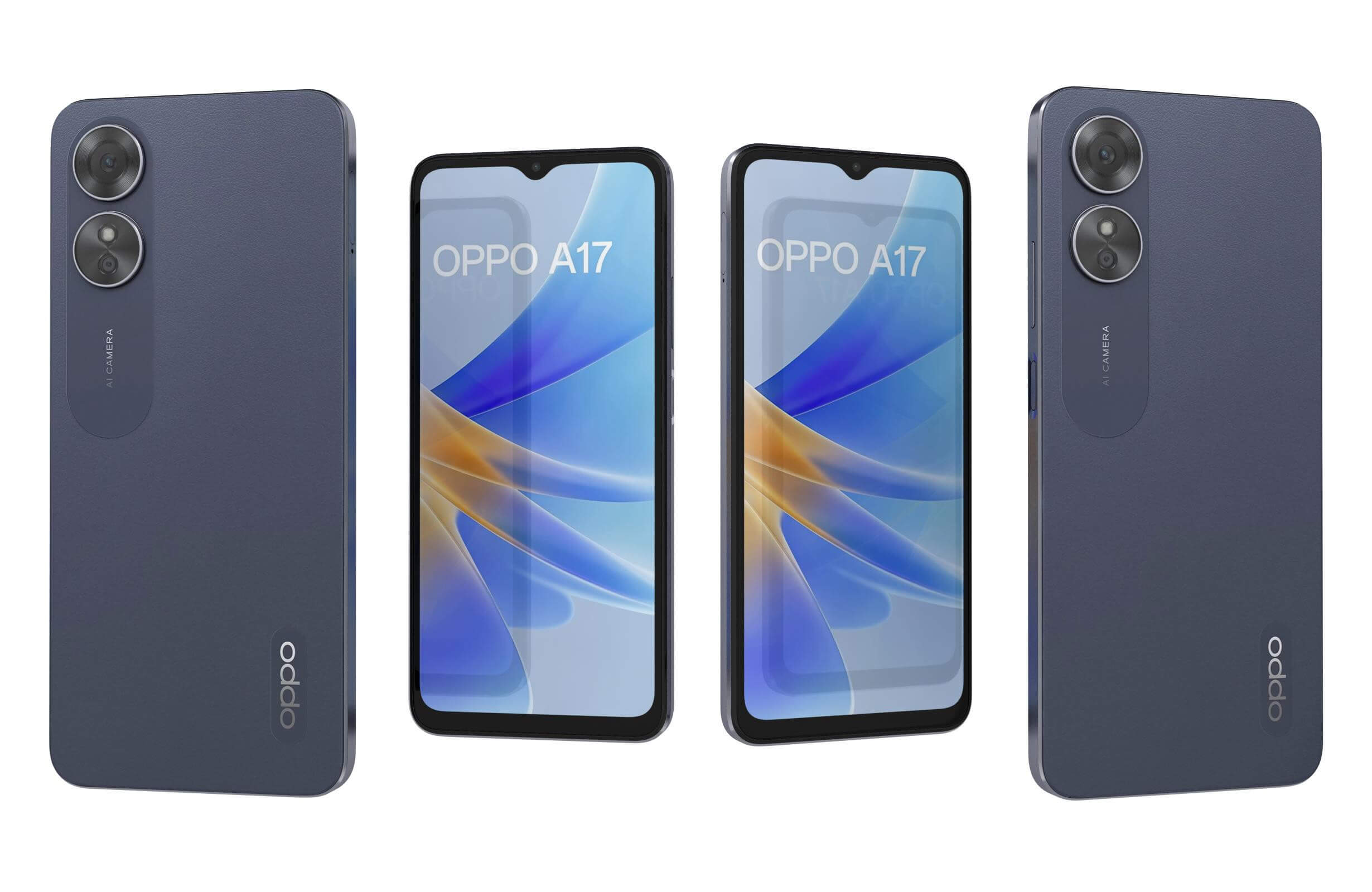 Oppo A17 Blue And Yellow - 3D Model by Rever_Art