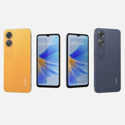 Oppo A17 Blue And Yellow - 3D Model by Rever_Art