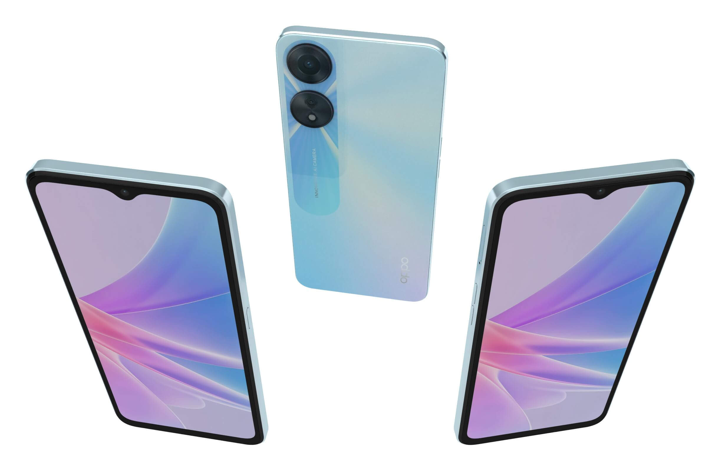 Oppo A58 Blue - 3D Model by Rever_Art