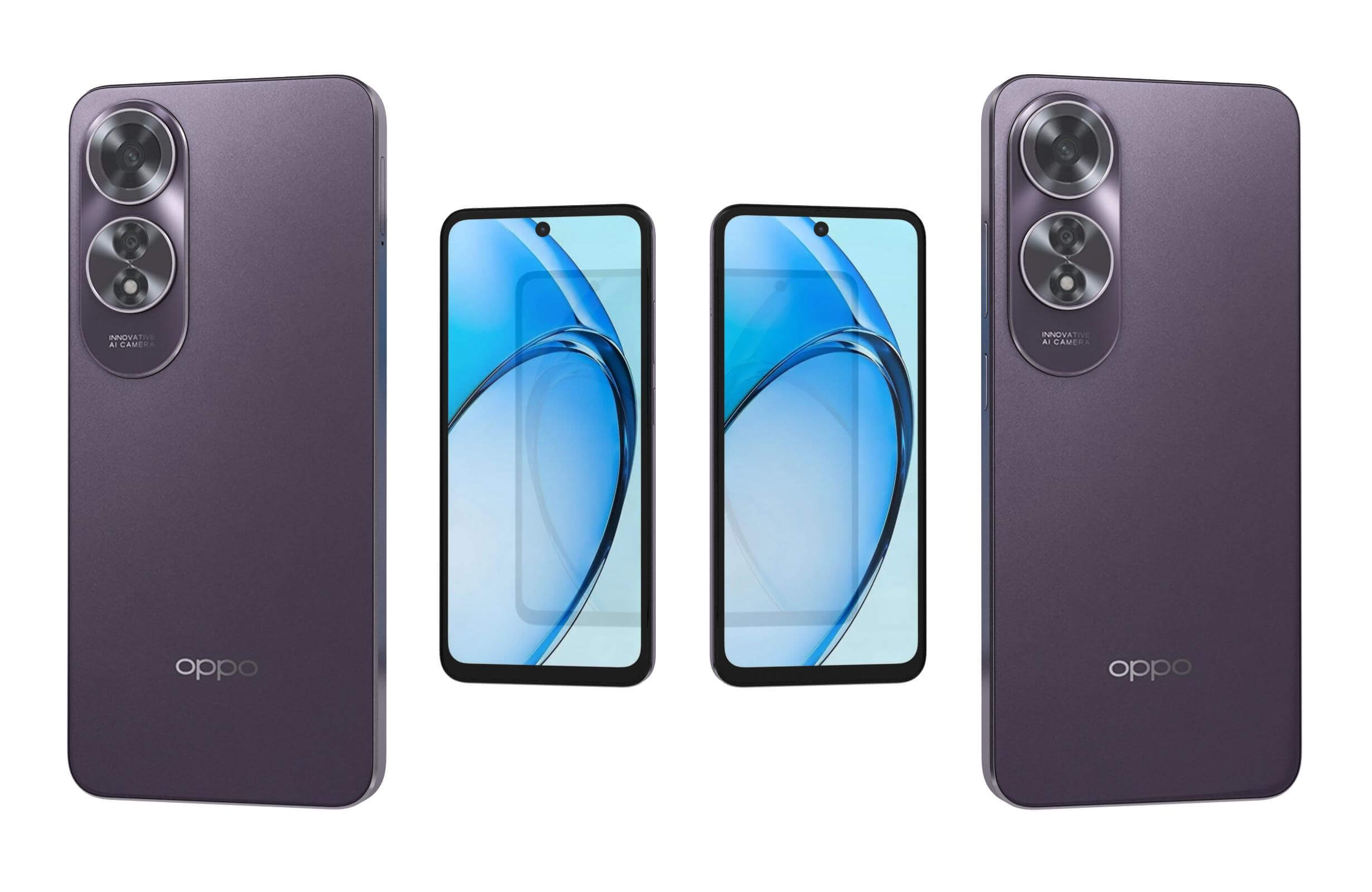 Oppo A60 Blue and Midnight Purple - 3D Model by Rever_Art