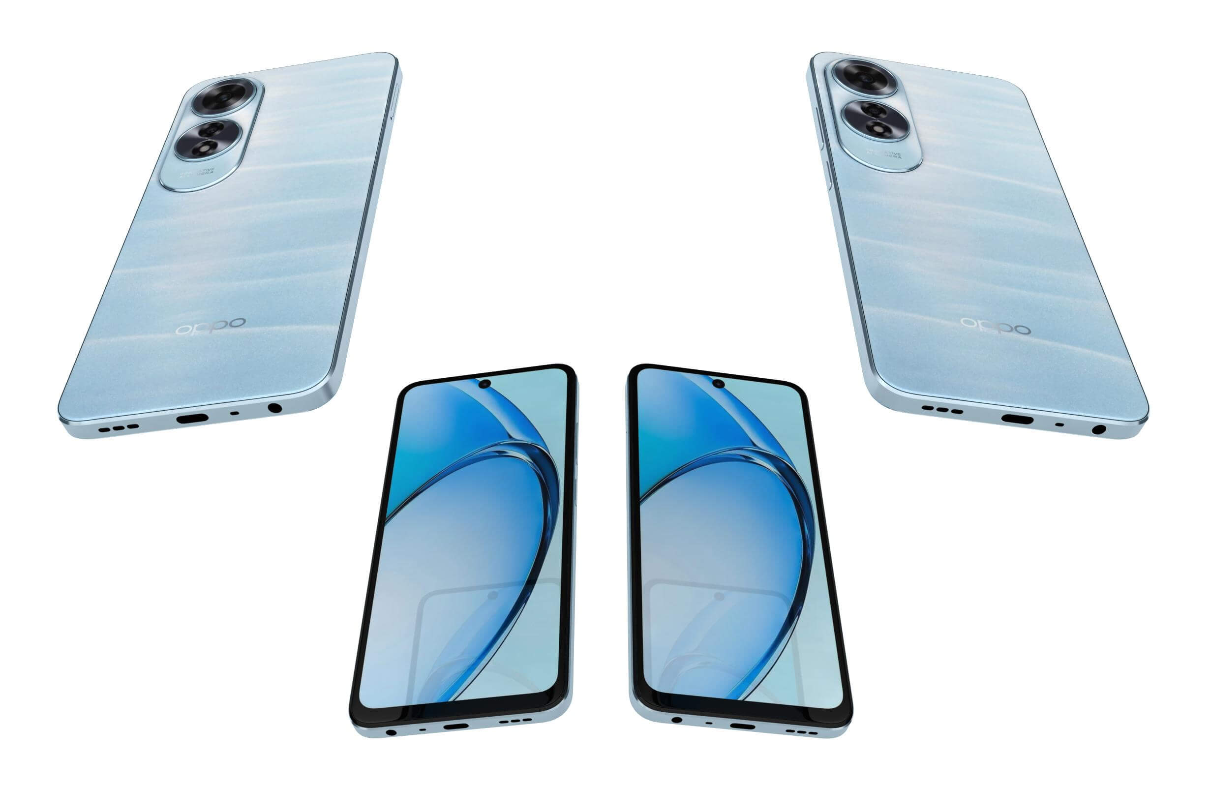 Oppo A60 Blue - 3D Model by Rever_Art