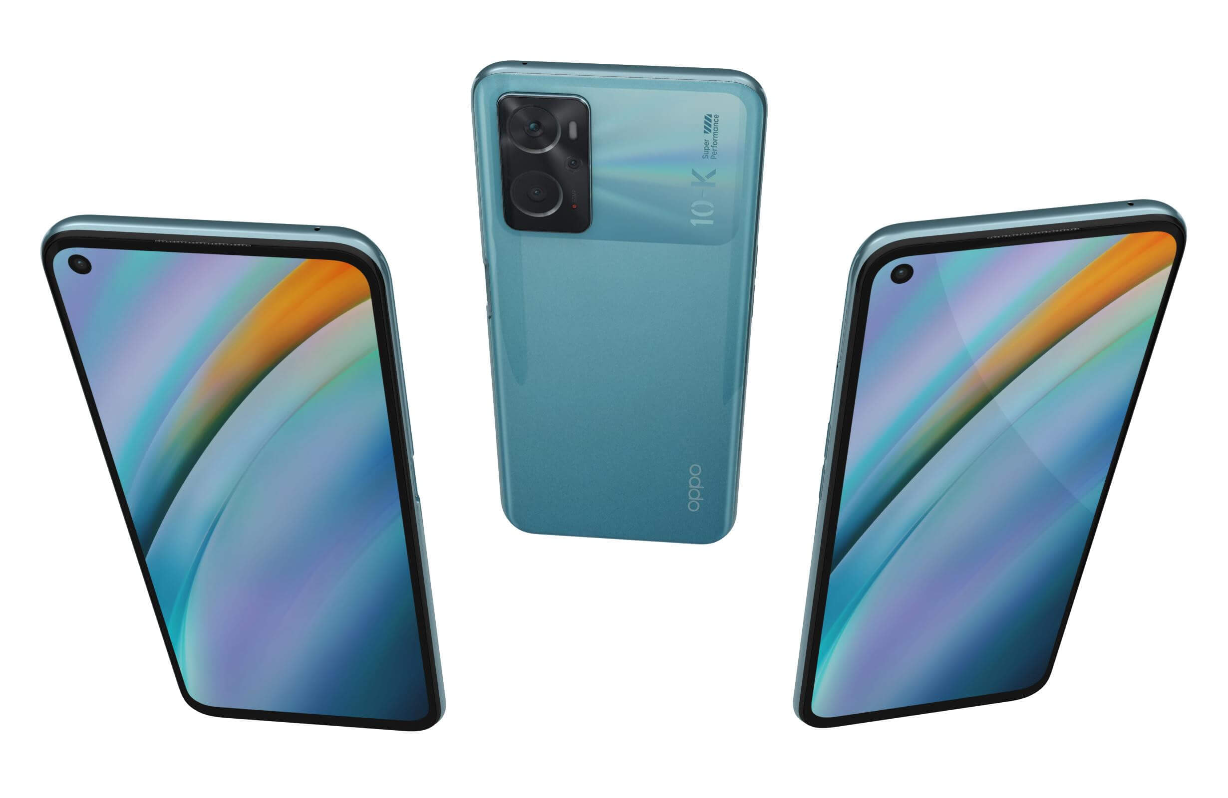 Oppo K10 Black Carbon And Blue Flame - 3D Model by Rever_Art