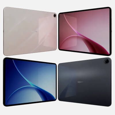 Oppo Pad Air5 Space Gray and Starlight Pink - 3D Model by Rever_Art