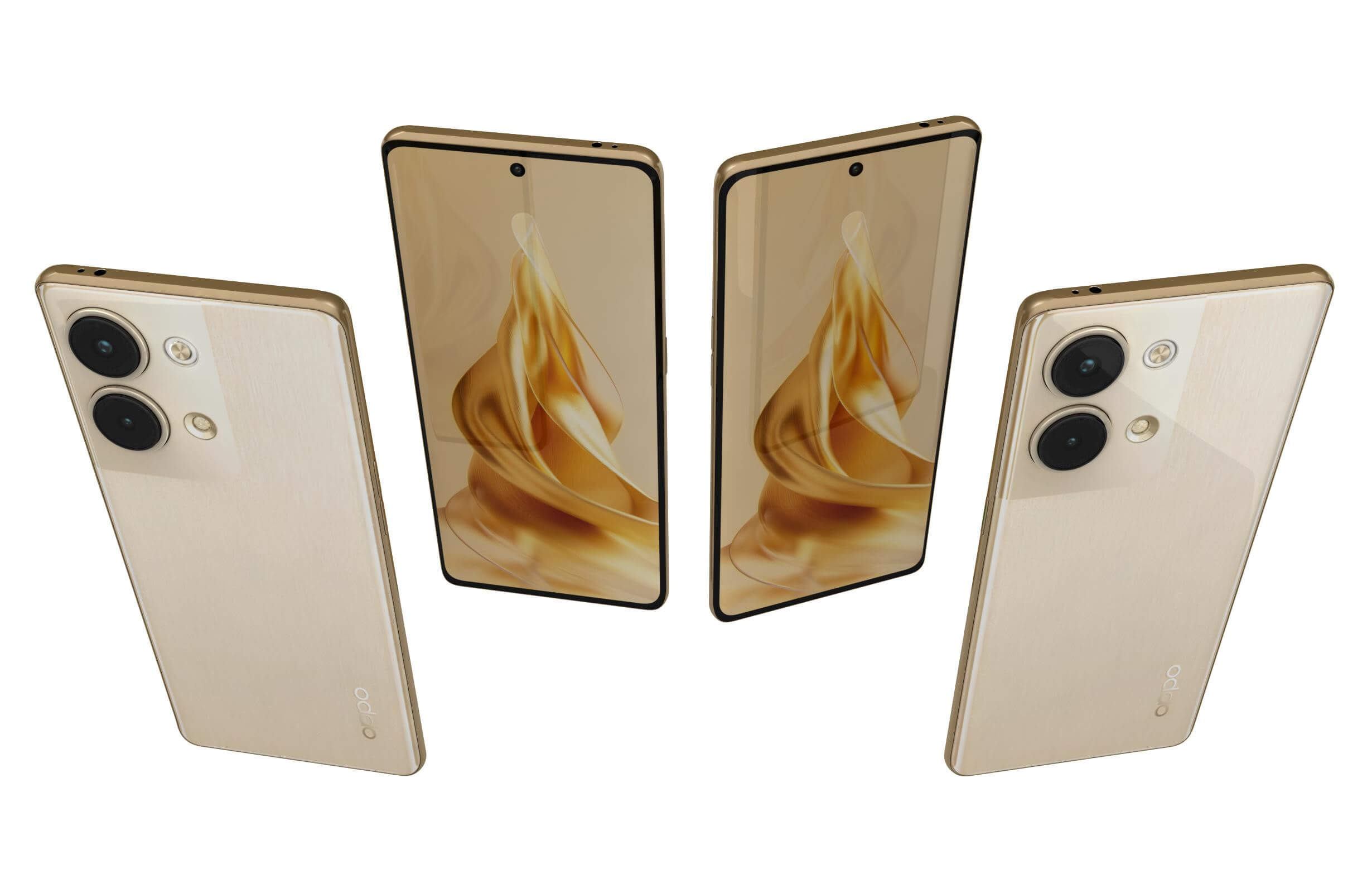 Oppo Reno 9 Gold - 3D Model by Rever_Art
