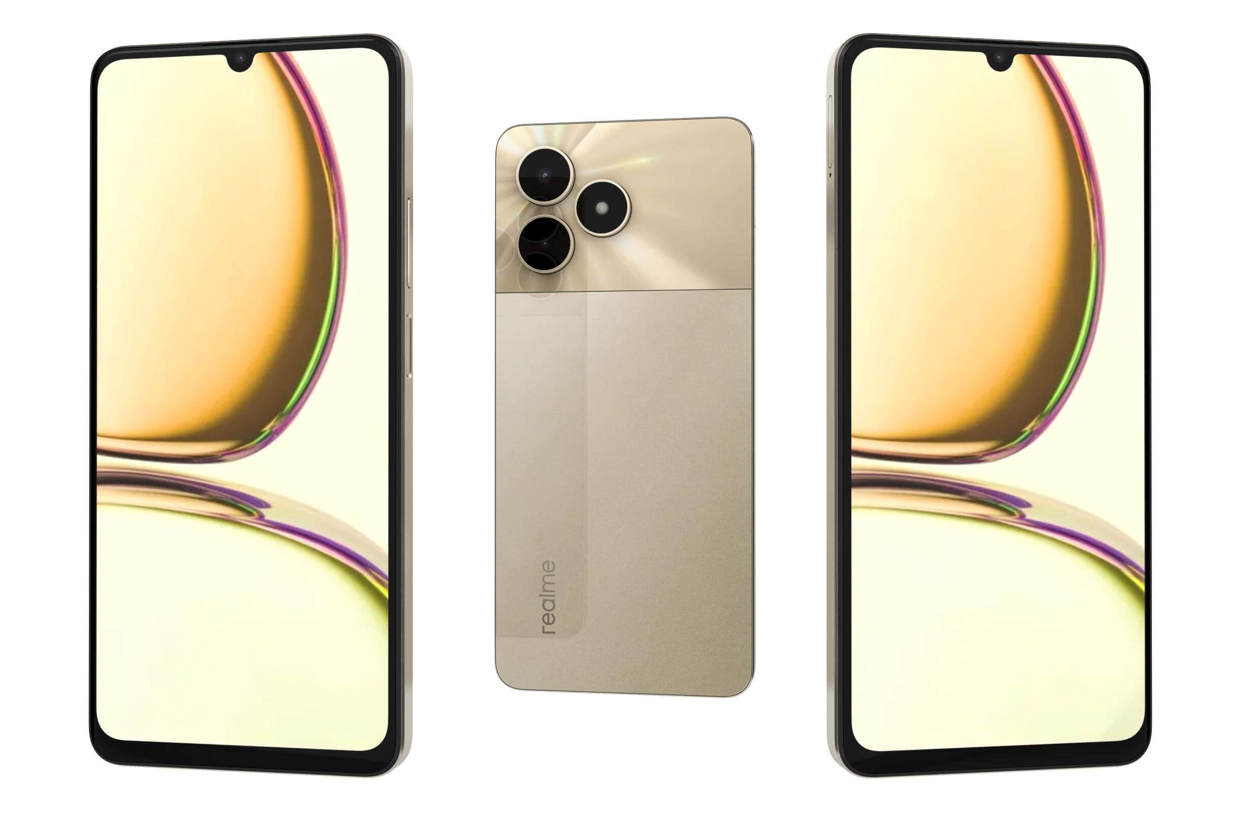 Realme C53 Black and Gold - 3D Model by Rever_Art